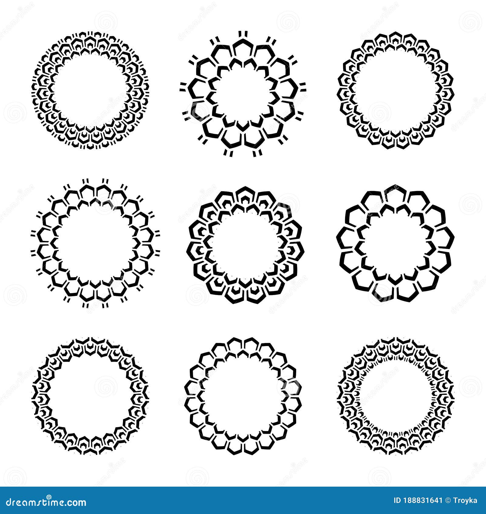 Circle Frame Icons. Design Elements Set Stock Vector - Illustration of ...