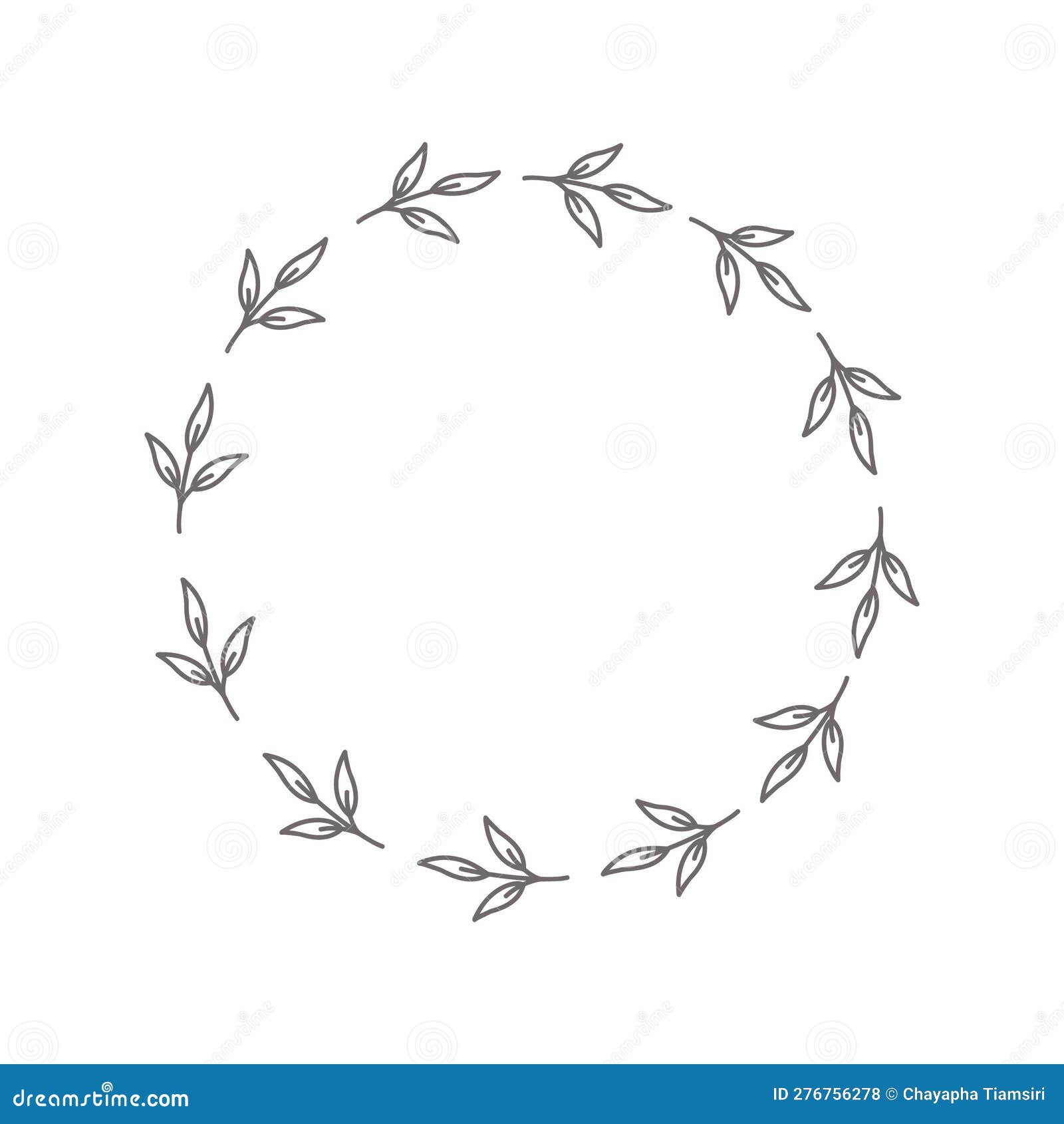 Circle frame leaves stock illustration. Illustration of template ...