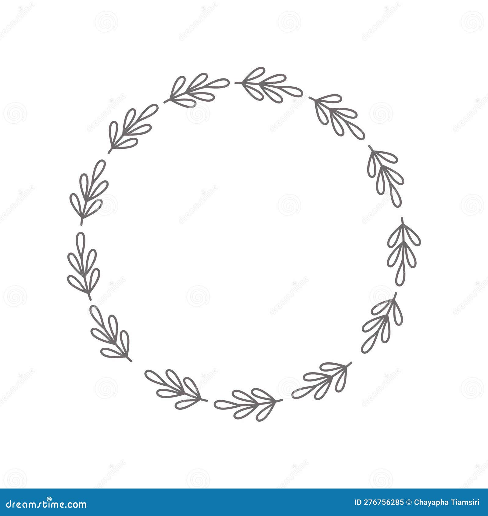 Circle frame leaves stock illustration. Illustration of decorative ...
