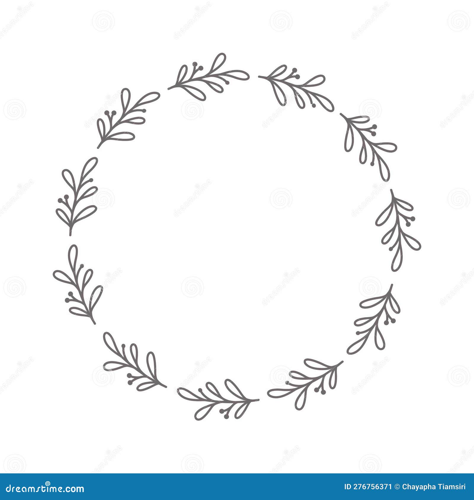 Circle frame leaves stock illustration. Illustration of decorative ...