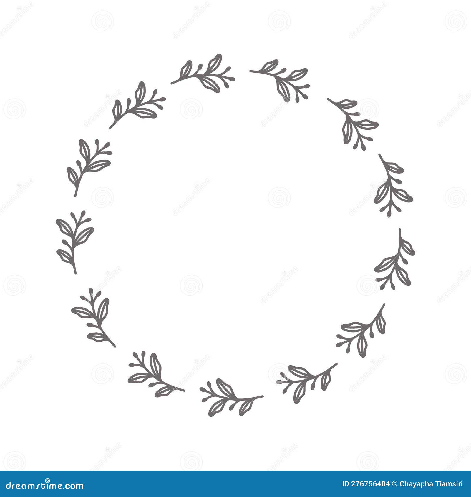 Circle frame leaves stock illustration. Illustration of invitation ...