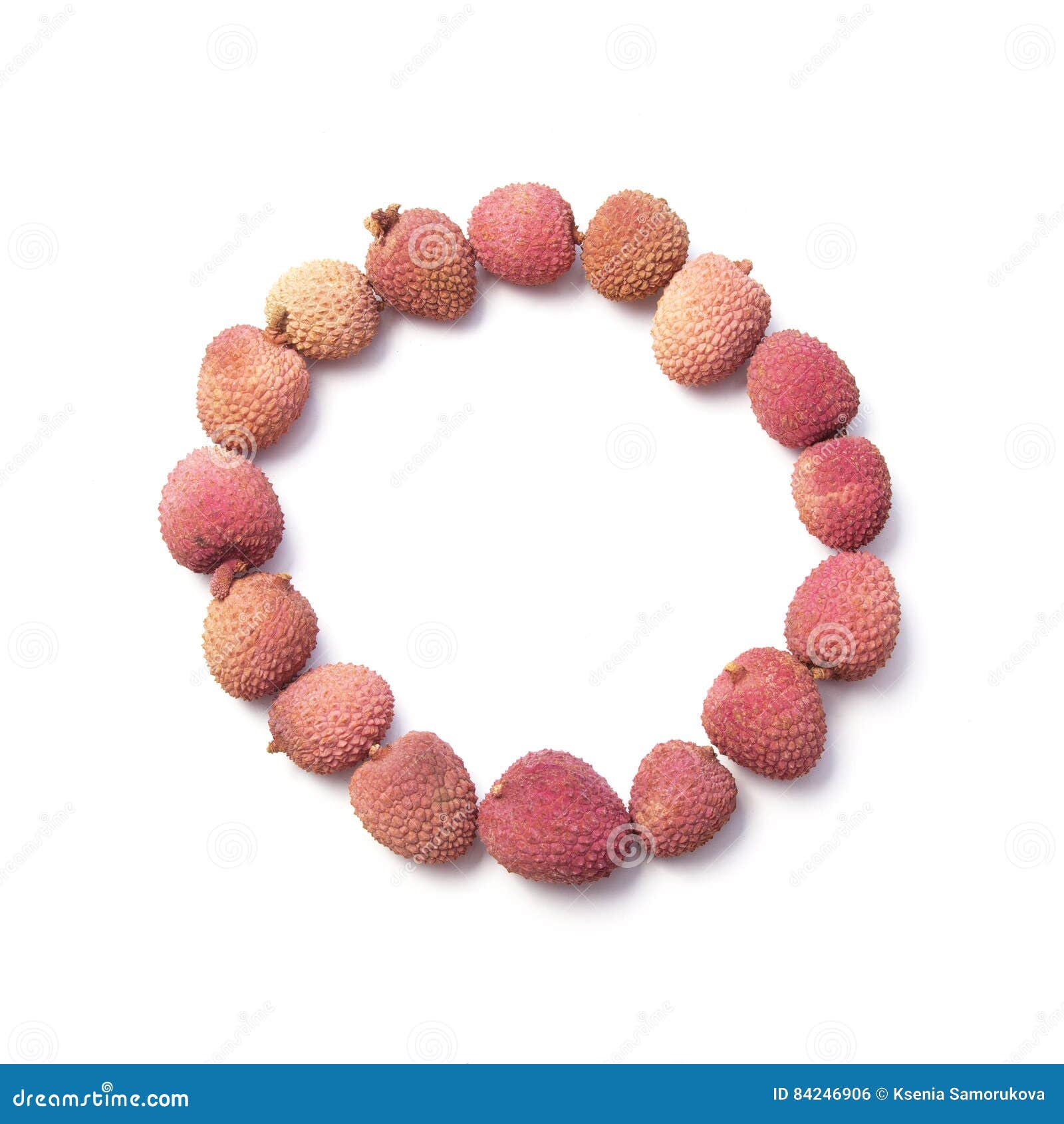 Circle Frame of Lychee Fruits Stock Photo - Image of leche, gourmet ...