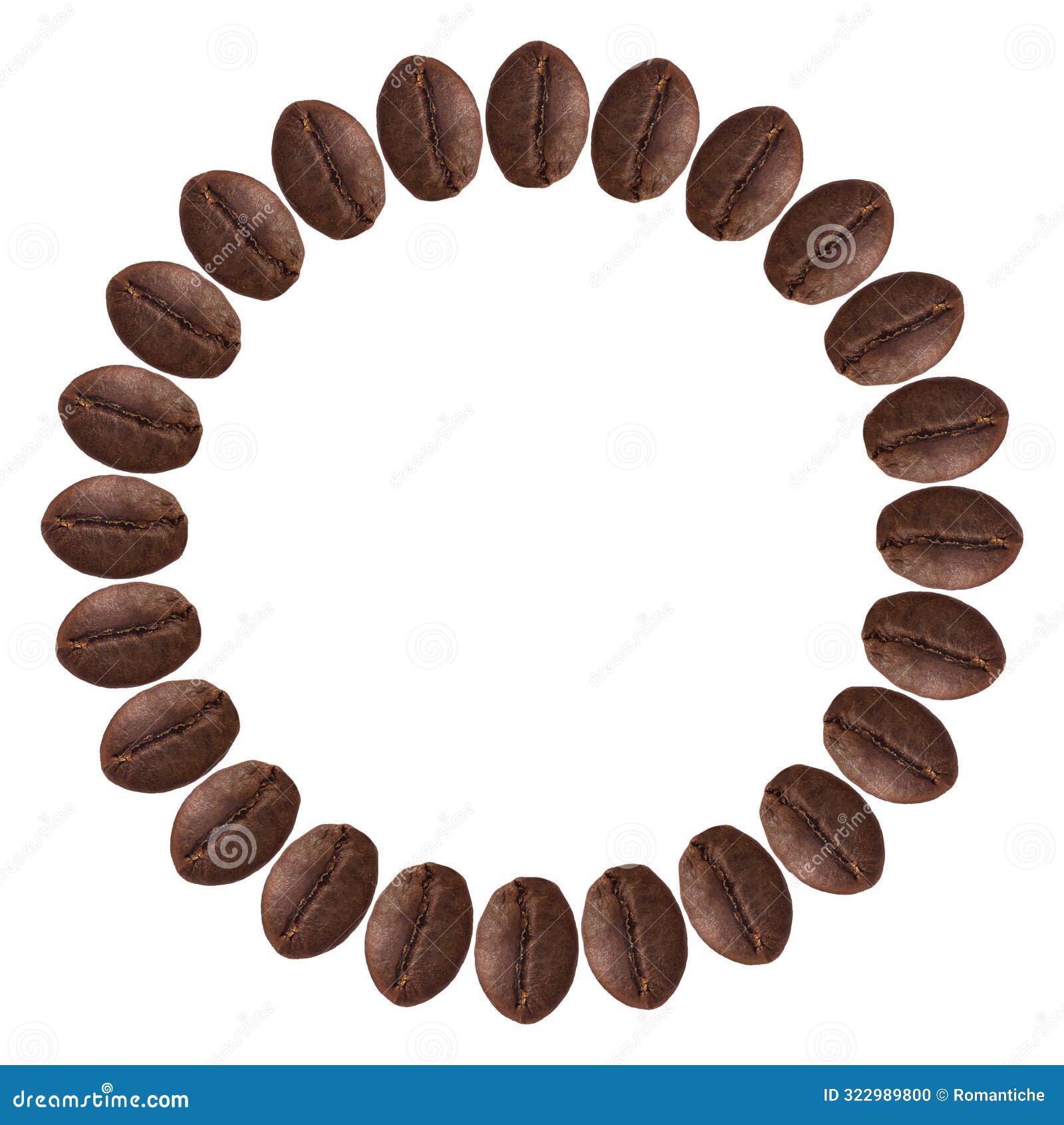 Circle Frame Made of Coffee Beans and Isolated on White Stock Photo ...