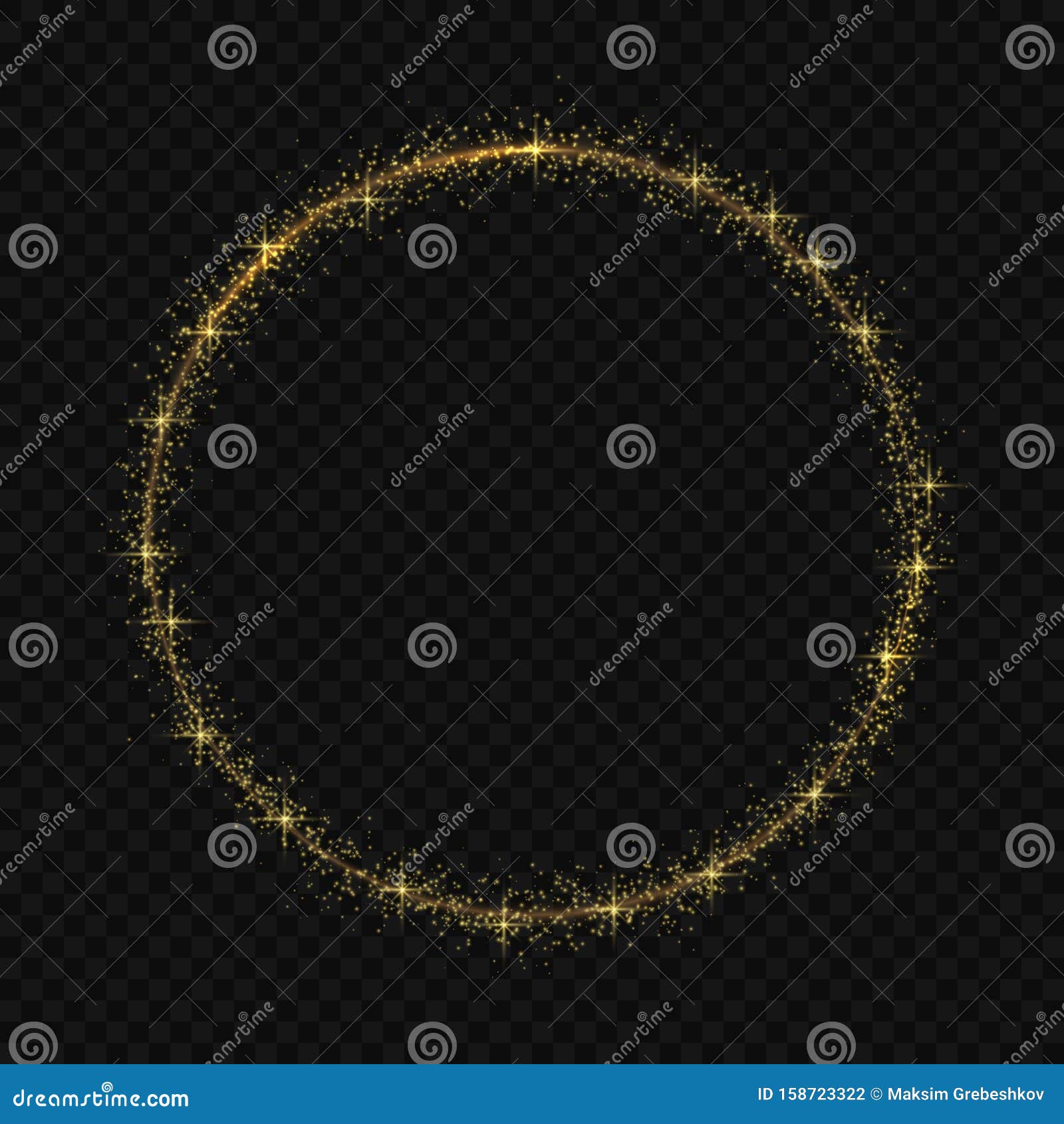 Circle Frame with Magic Light Glow Effect Stock Illustration ...