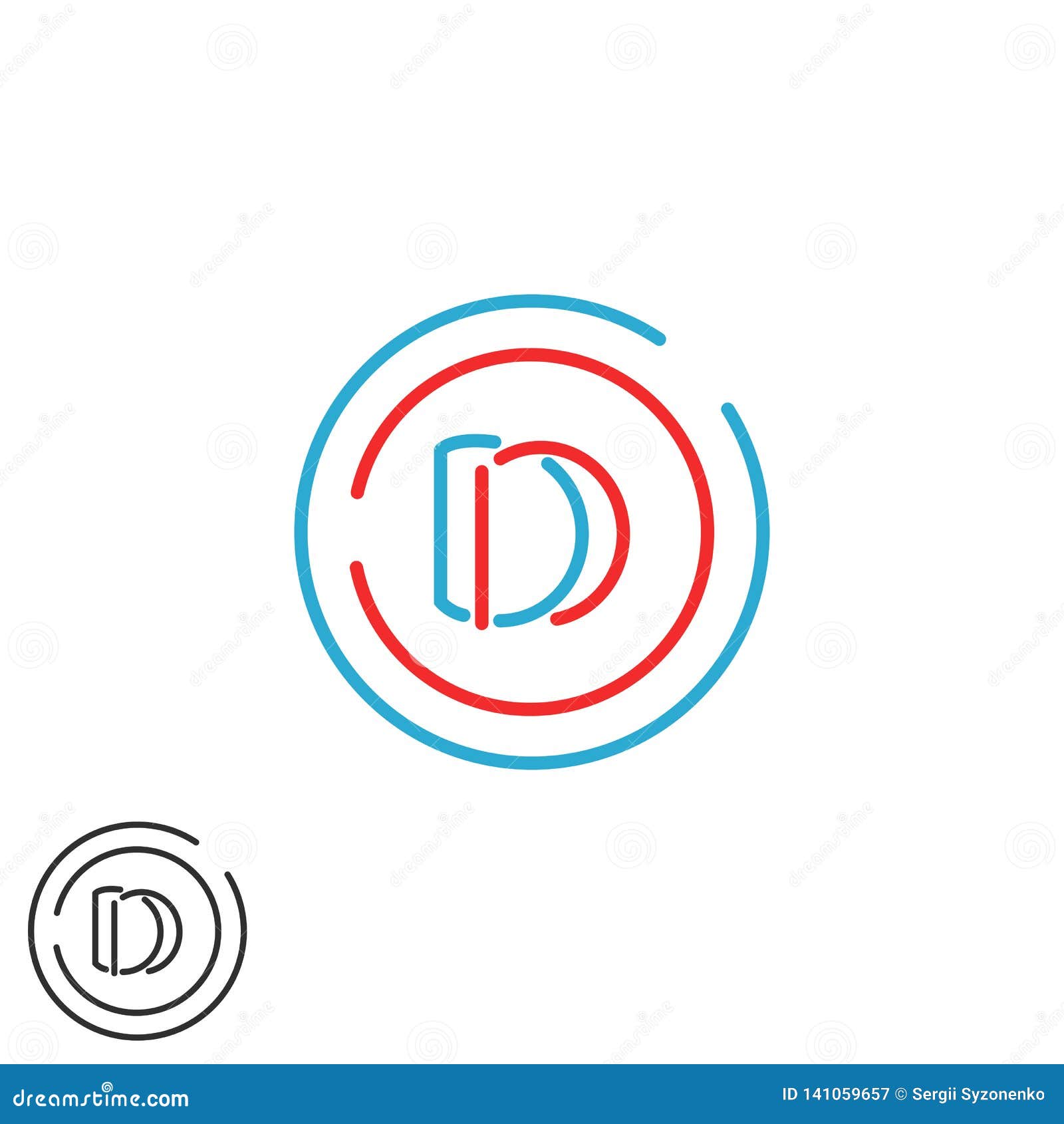 Circle Frame Monogram Logo DD Letters, Simple Combination Two D Letter ...