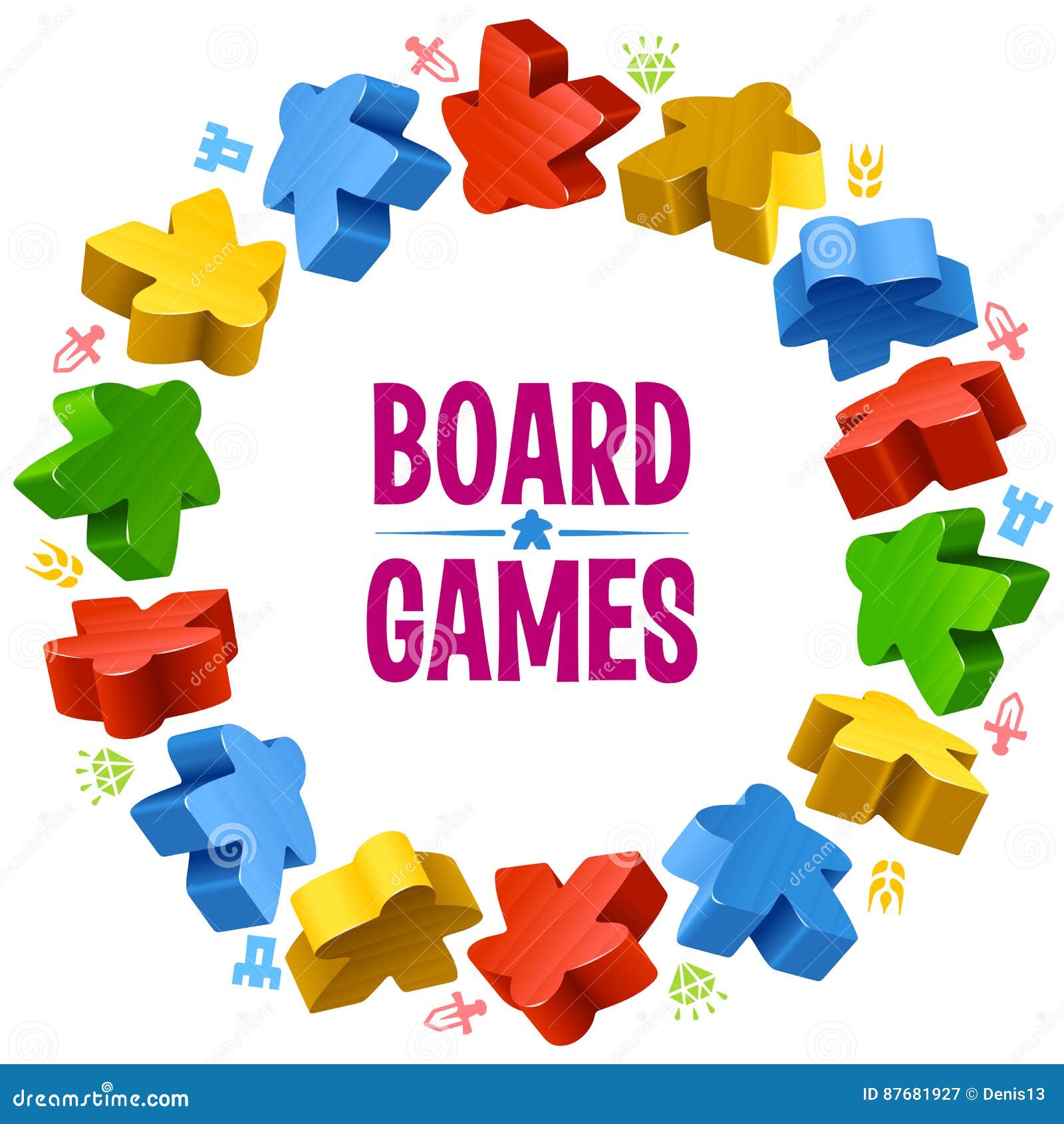 Circle Frame of Multicolored Meeples Editorial Photography ...