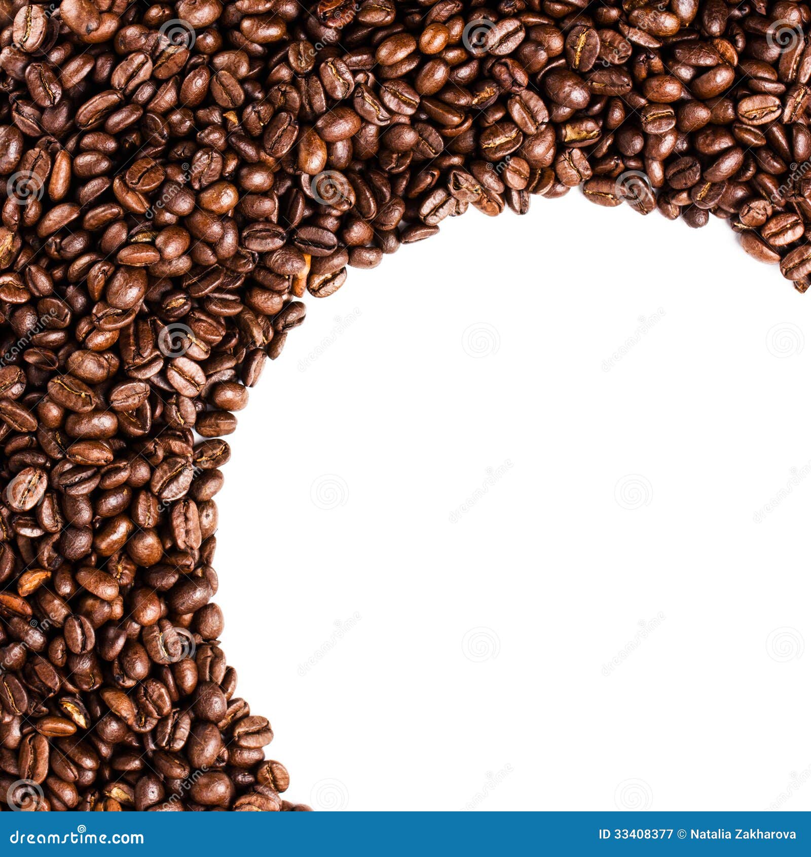 Circle Frame of Roasted Coffee Beans Isolated on White May Use a Stock ...