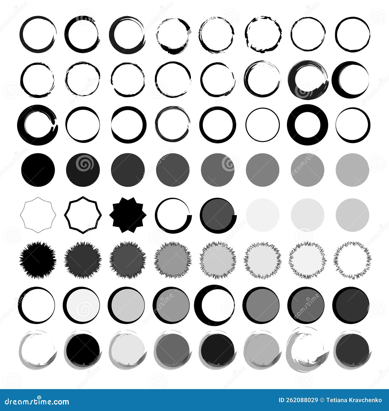 Circle Frame Set. Gradient Background Set. Round Frame Set. Round Shape ...