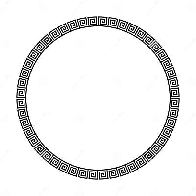 Circle Frame of Simple Greek Pattern Stock Vector - Illustration of ...