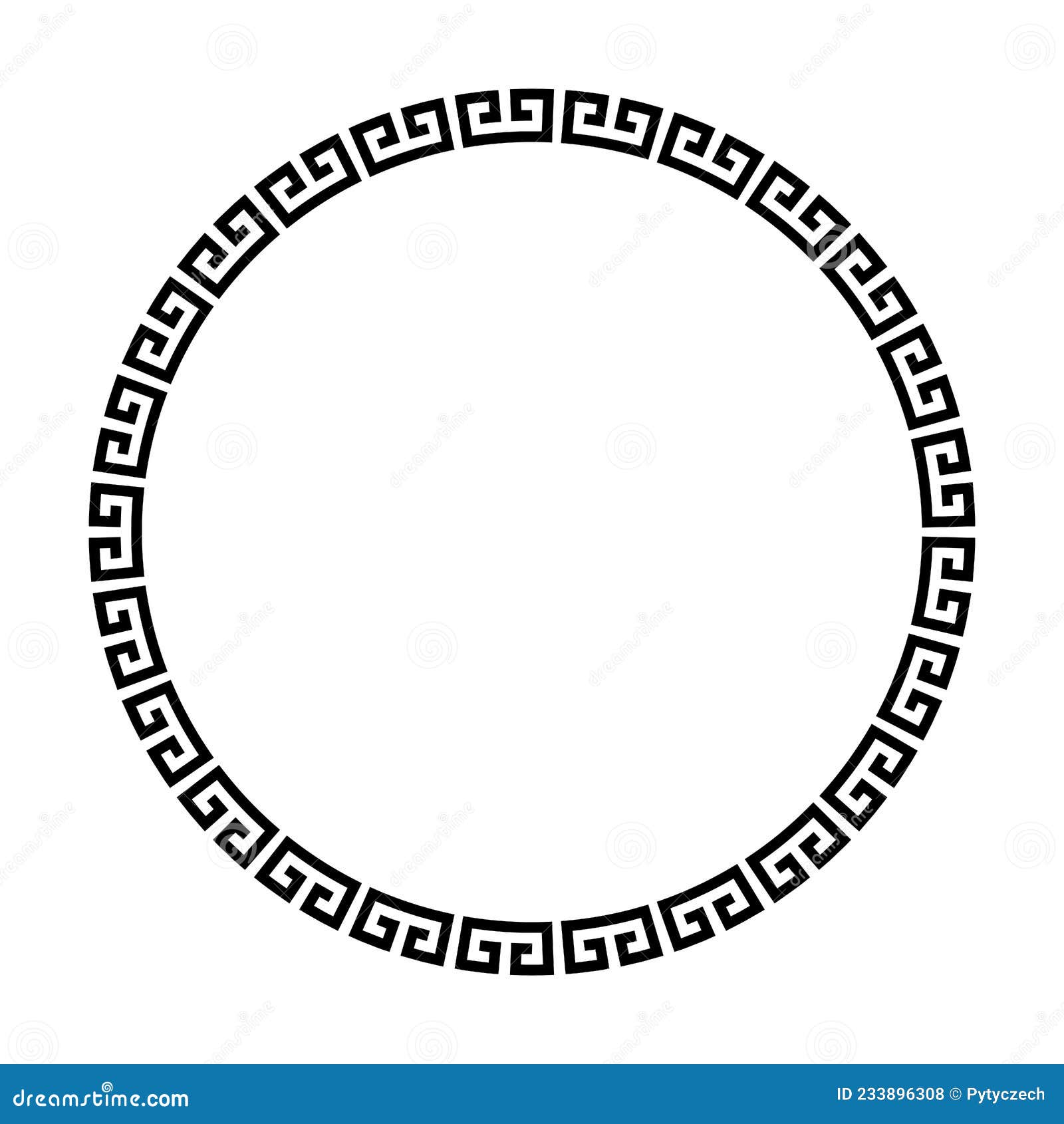 Circle Frame of Simple Greek Pattern Stock Vector - Illustration of line, ethnic: 233896308