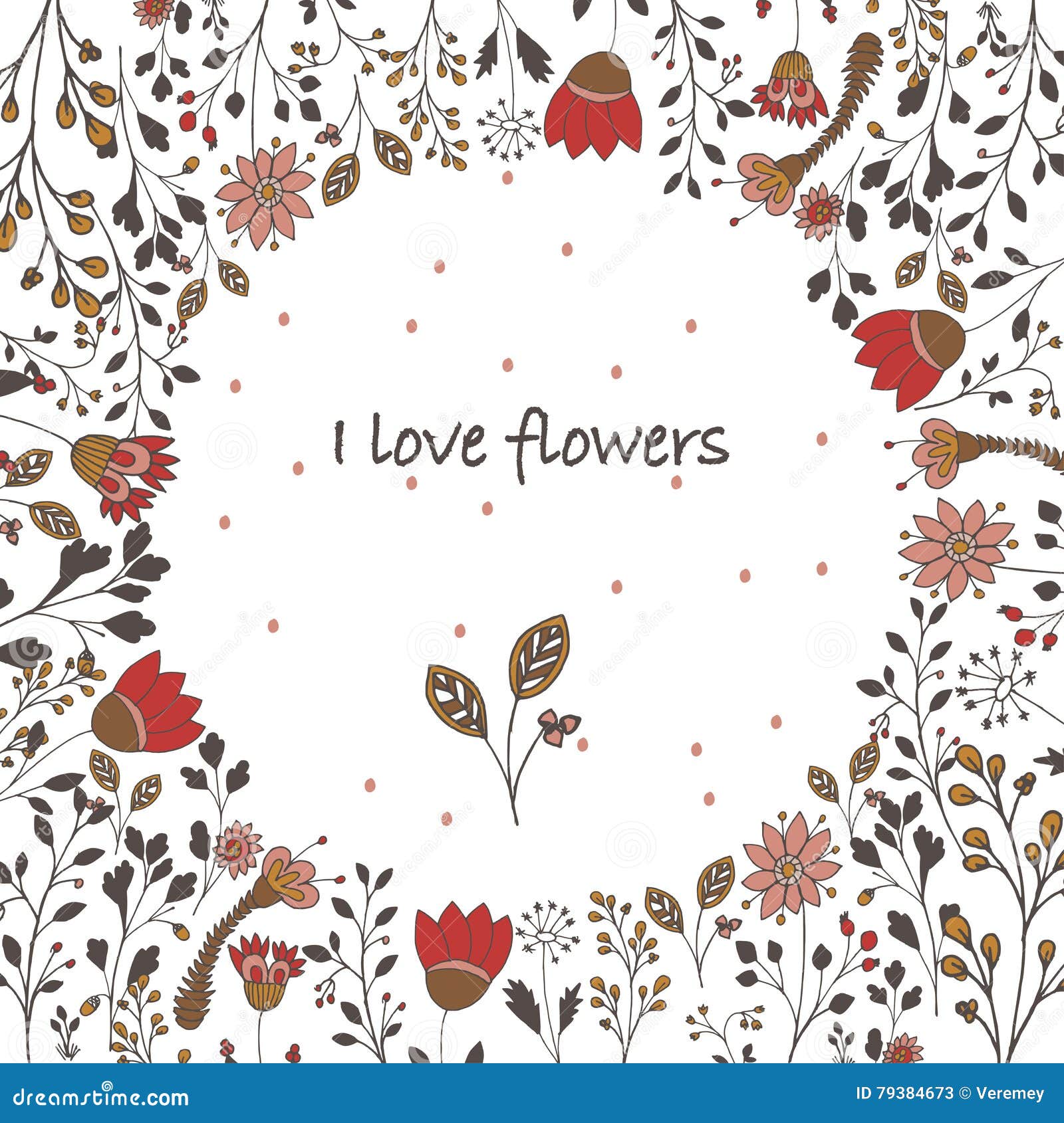 Circle Frame Vector Floral Pattern Stock Vector - Illustration of ...