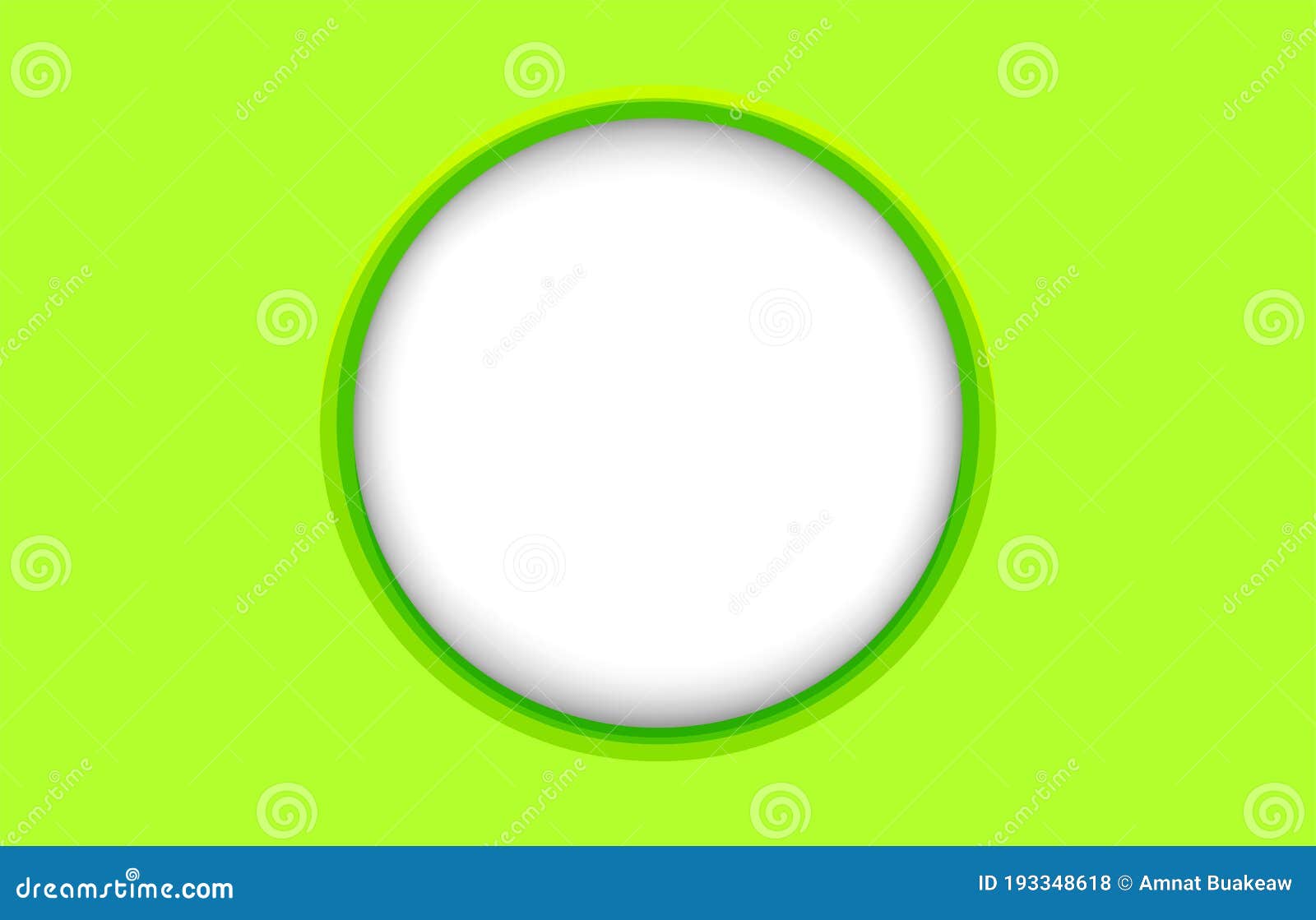 Circle Frame White on Bright Green for Banner, Banner Frame Ellipse ...
