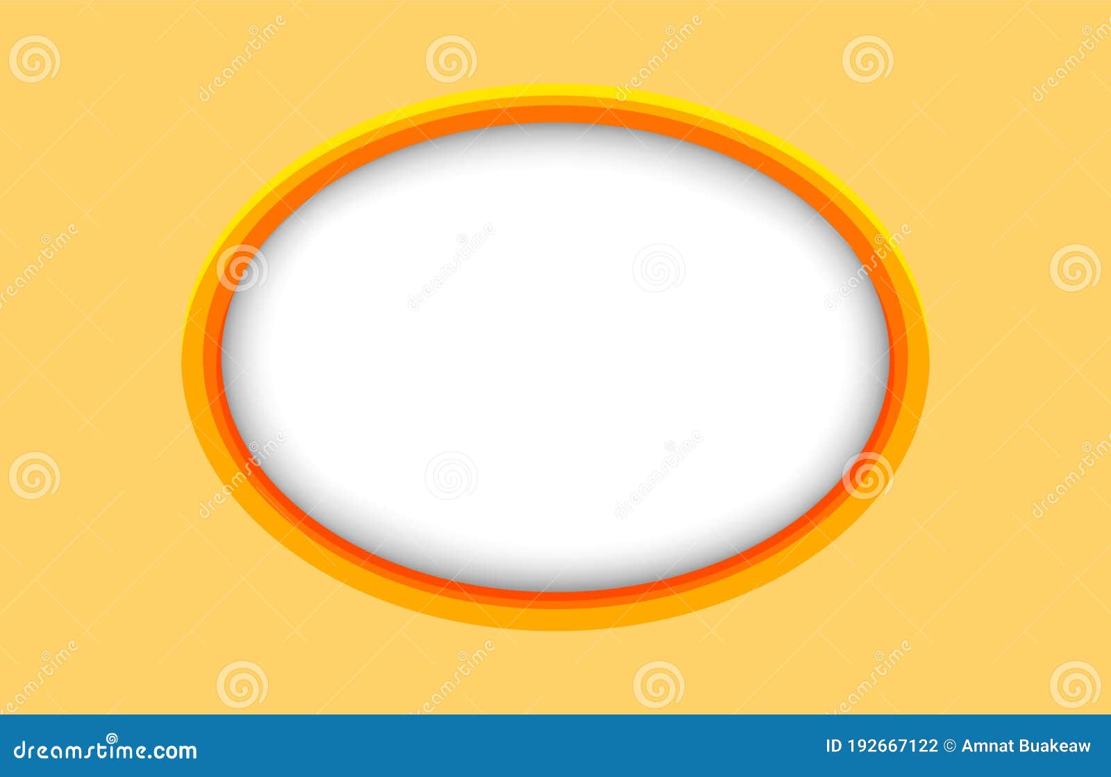 Circle Frame White on Bright Orange for Banner, Banner Frame Ellipse ...