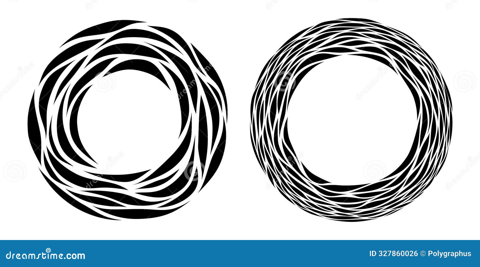 Circle Frames with Wave Pattern Stock Illustration - Illustration of ...