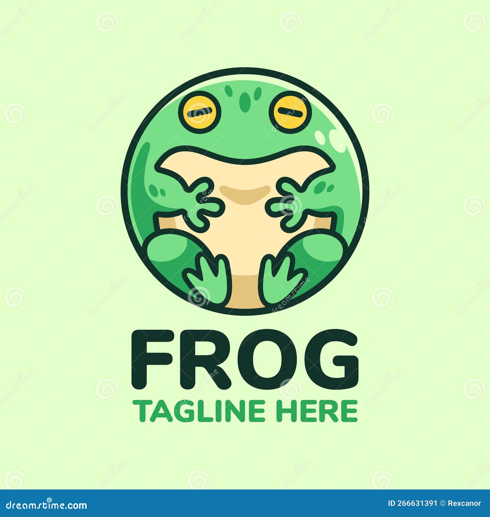 Circle Frog Cartoon Logo Design Stock Vector - Illustration of animal ...