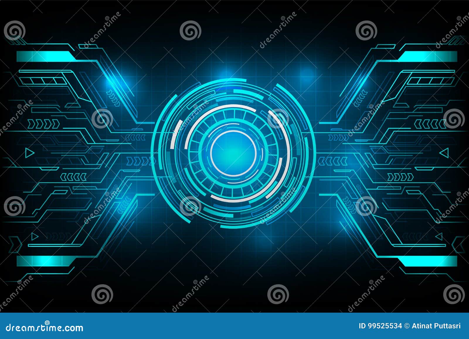 Circle Futuristic Technology Vector Design. Stock Vector - Illustration ...