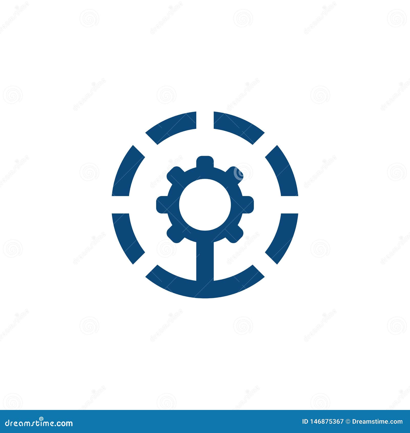 Circle Gear Industrial Logo Design Stock Vector - Illustration of ...