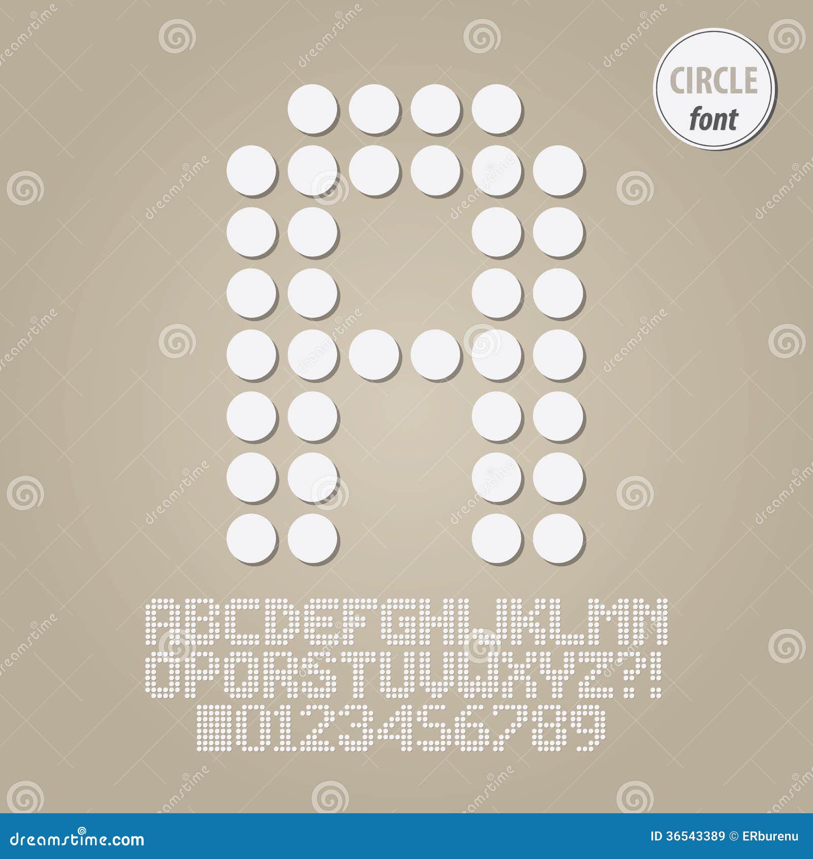 Circle Geometric Alphabet and Digit Vector Stock Vector - Illustration ...