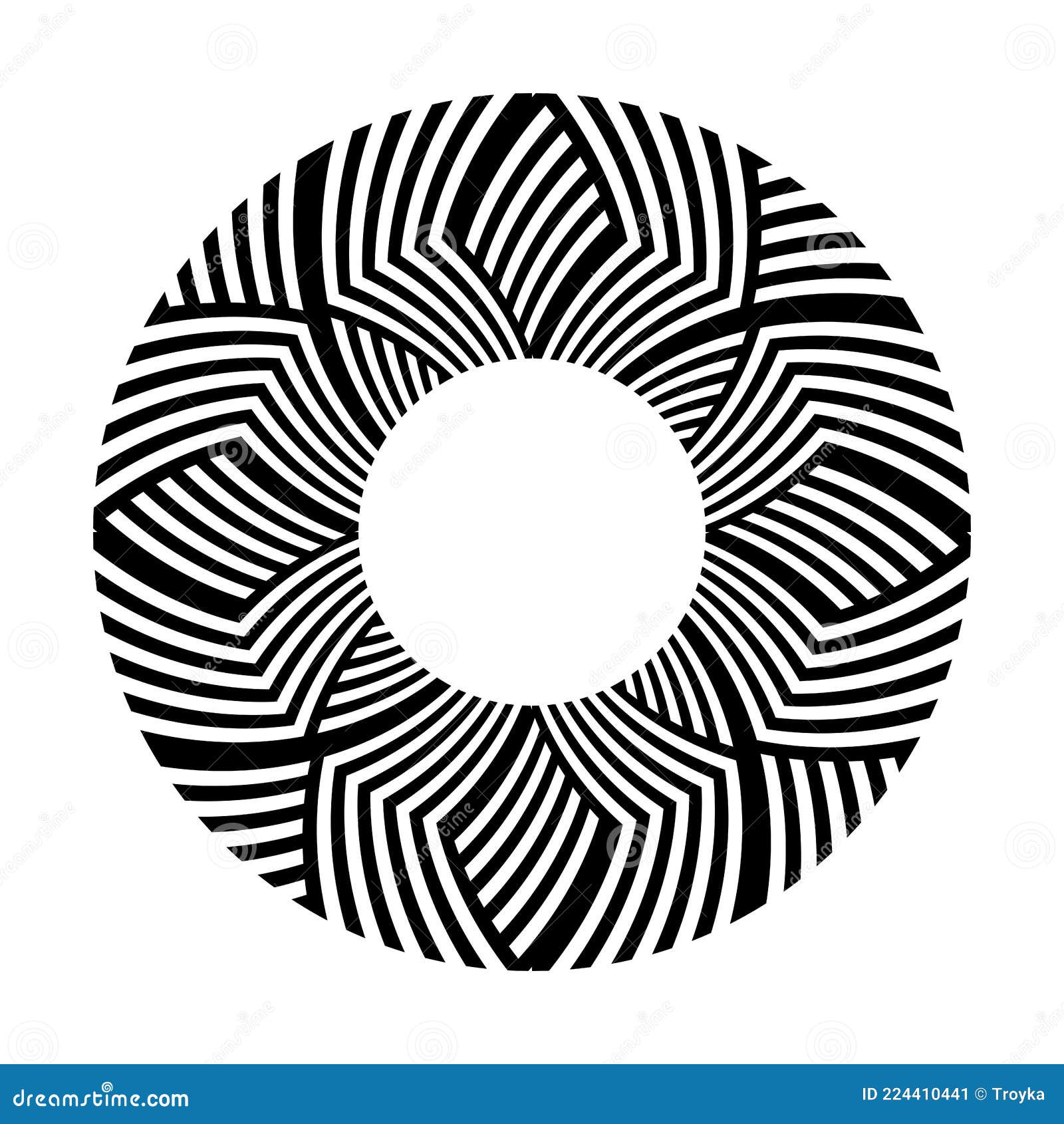 Circle Geometric Design Element. Striped Lines Pattern Stock Vector ...
