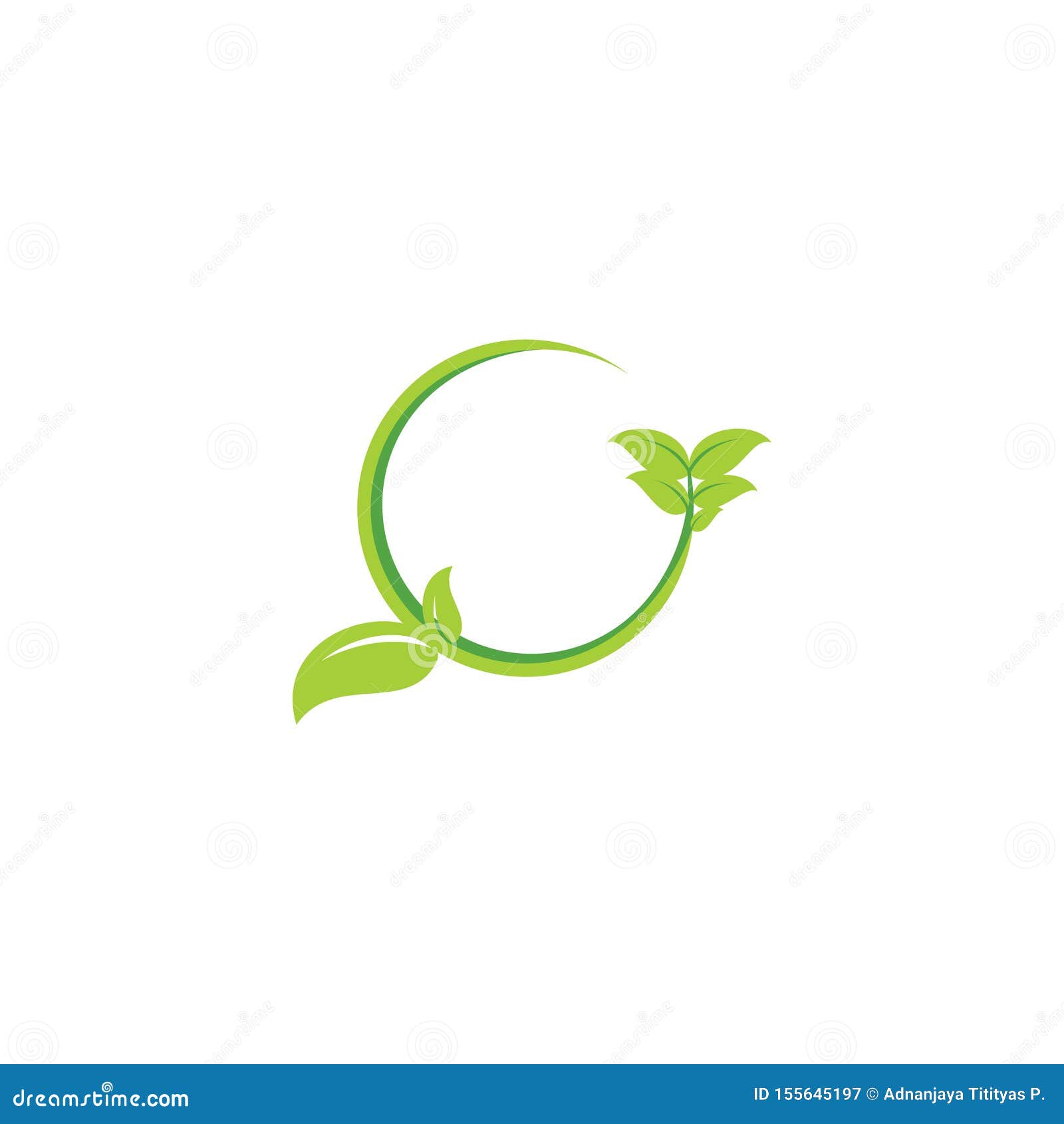 Circle Geometric Green Leaf Decoration Logo Vector Stock Vector ...