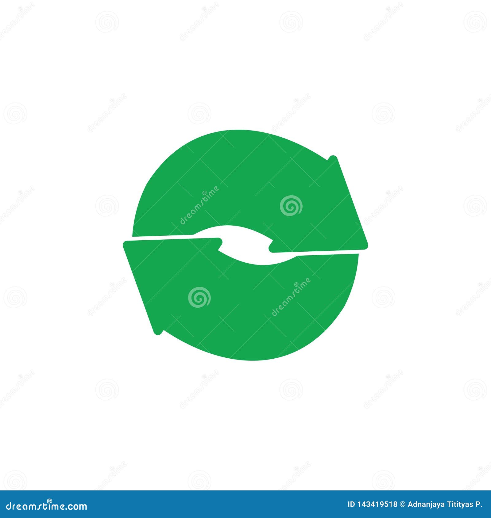 Circle Geometric Green Recycle Logo Vector Stock Vector - Illustration ...