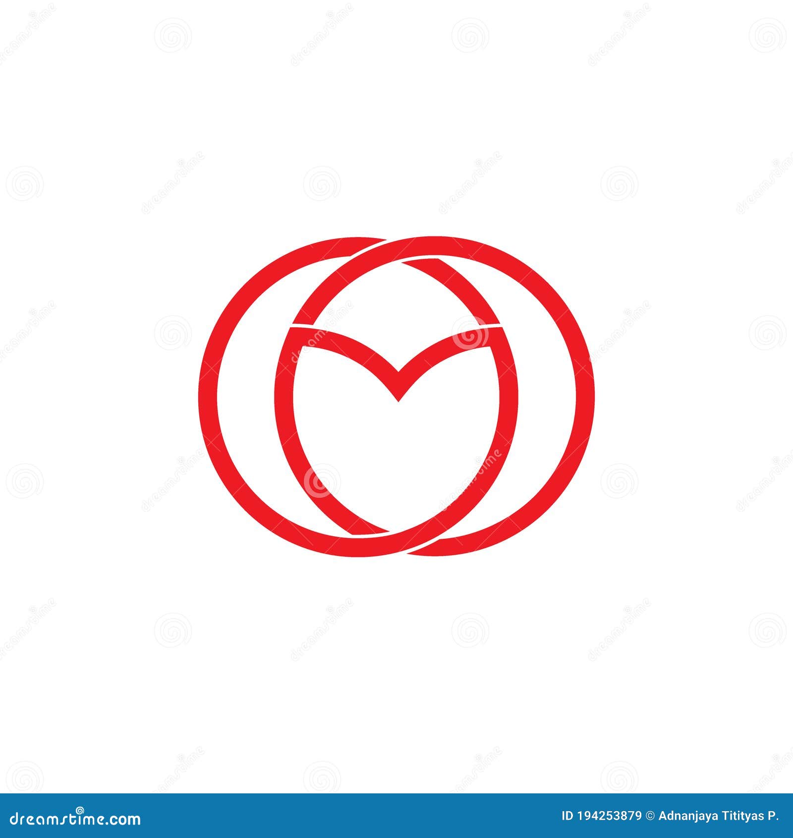 Circle Geometric Love Heart Lines Ring Art Logo Vector Stock Vector ...