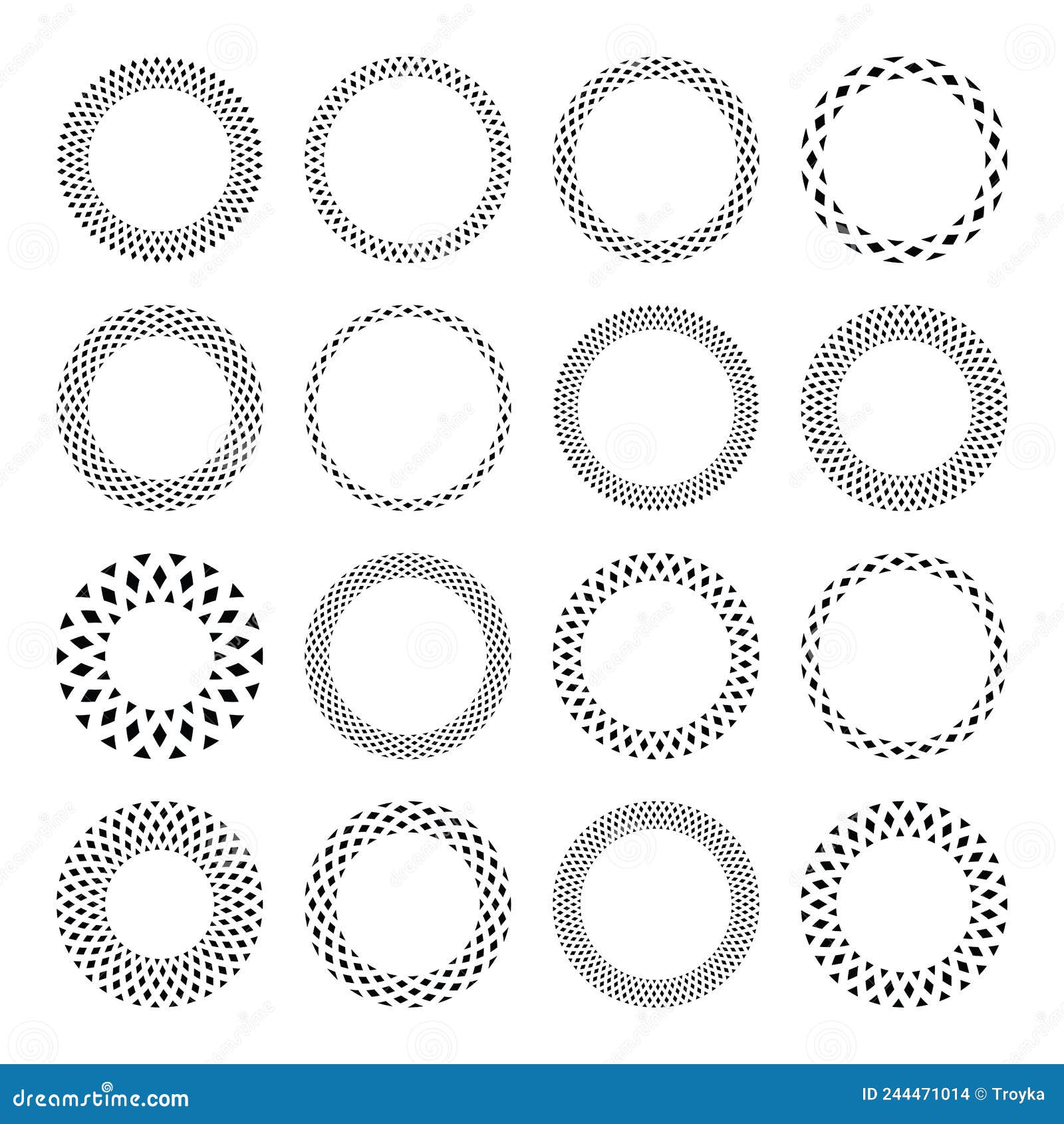 Circle Geometric Patterns for Decorative Round Frames Stock Vector ...