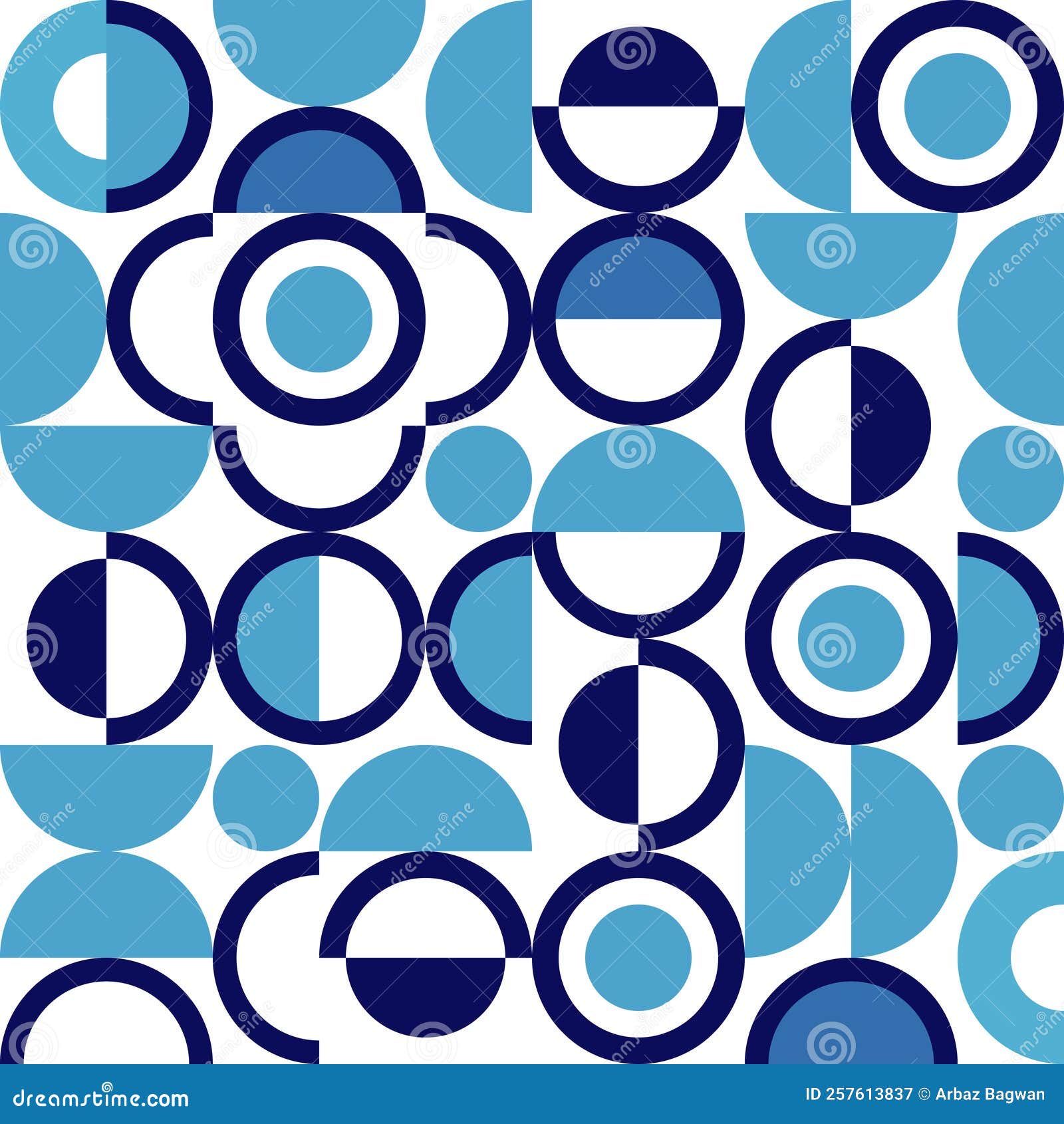 Circle Geometric Shapes Seamless Pattern Abstract Background Stock ...