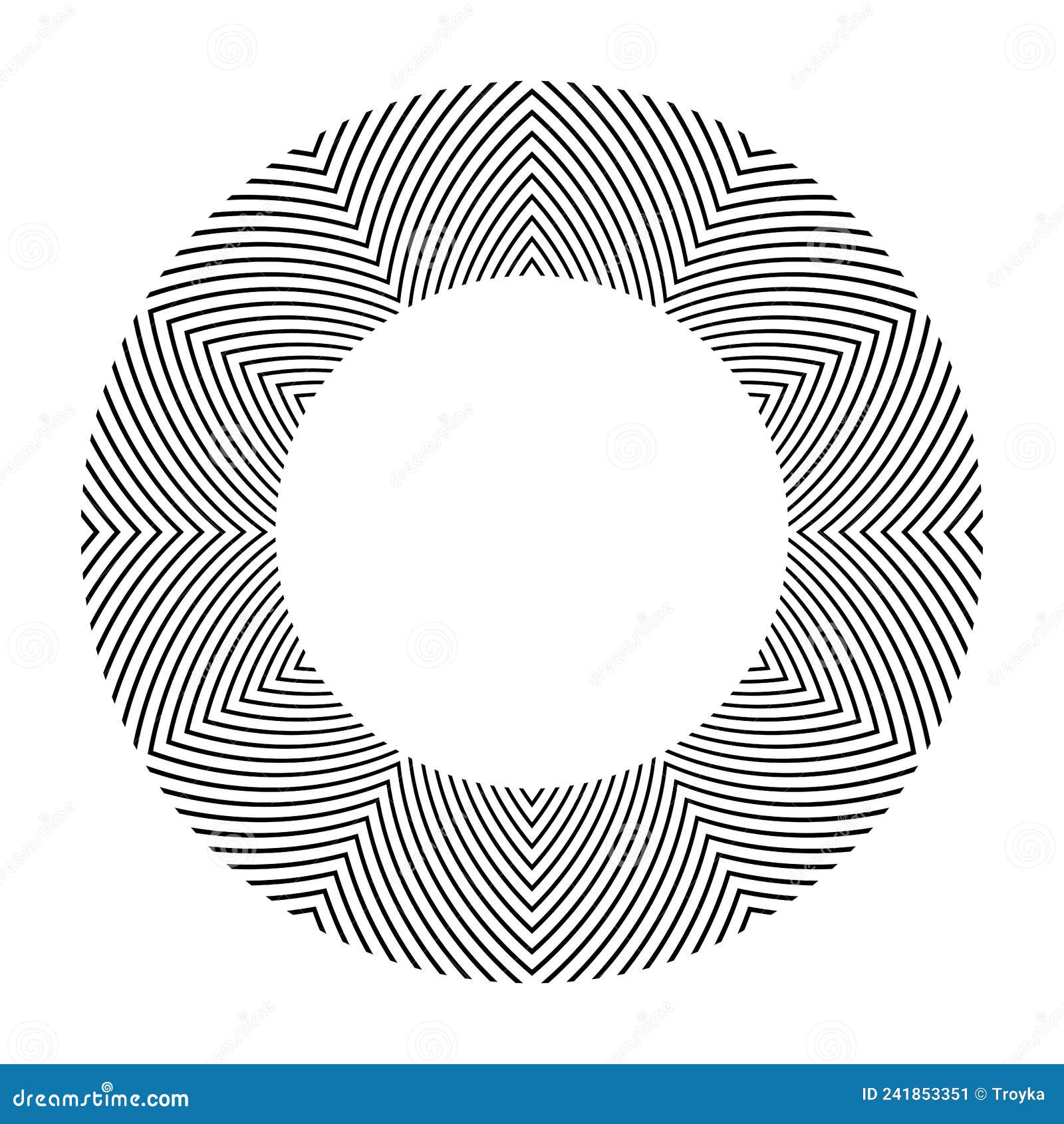 Circle Geometric Lines Pattern for Decorative Round Frame Stock Vector ...