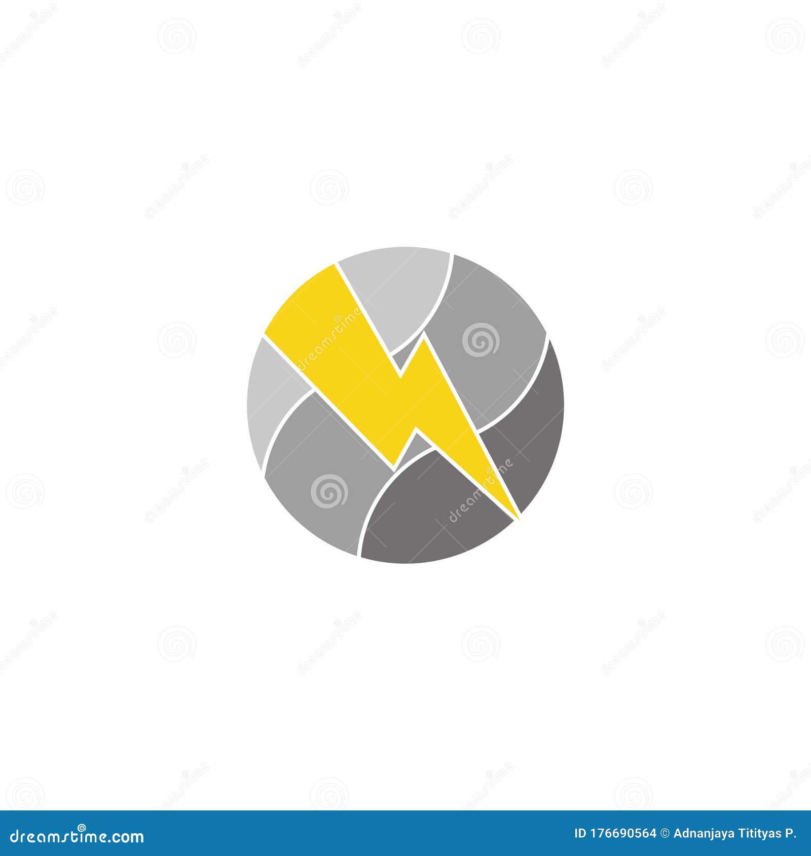 Circle Geometric Thunder Shape Ball Shape Gradient Logo Vector Stock ...
