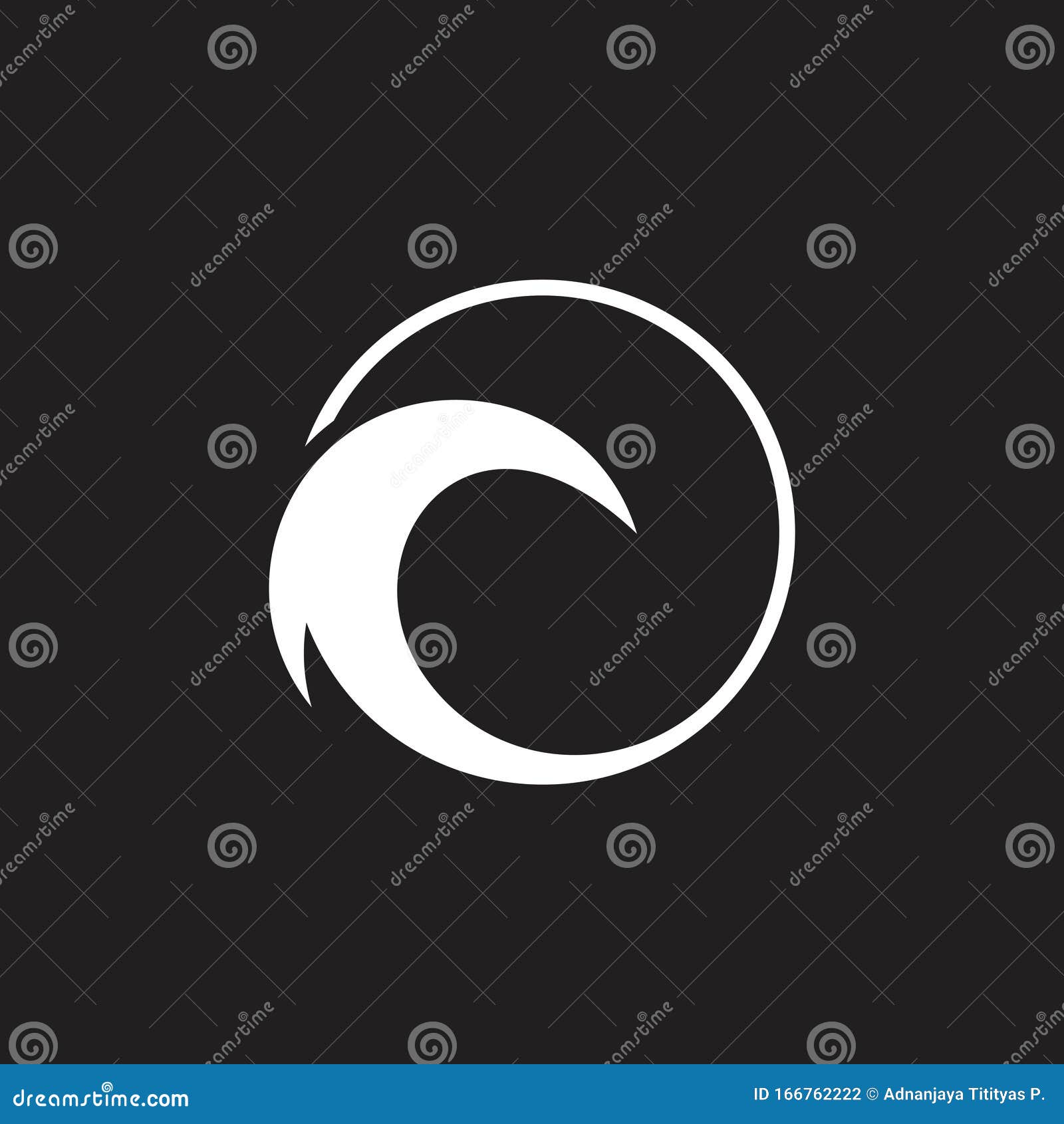 Circle Geometric Waves Silhouette Circle Frame Logo Vector Stock Vector ...