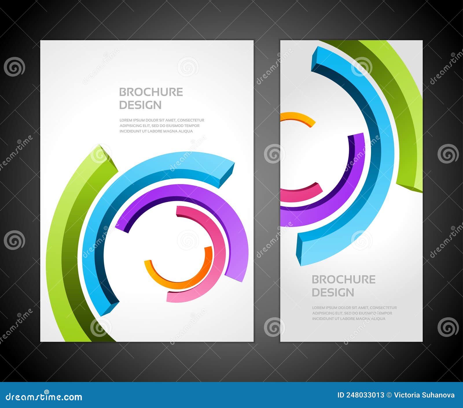 Circle Geometry Isometric Stripes Rainbow Abstract Booklet Brochure Set ...
