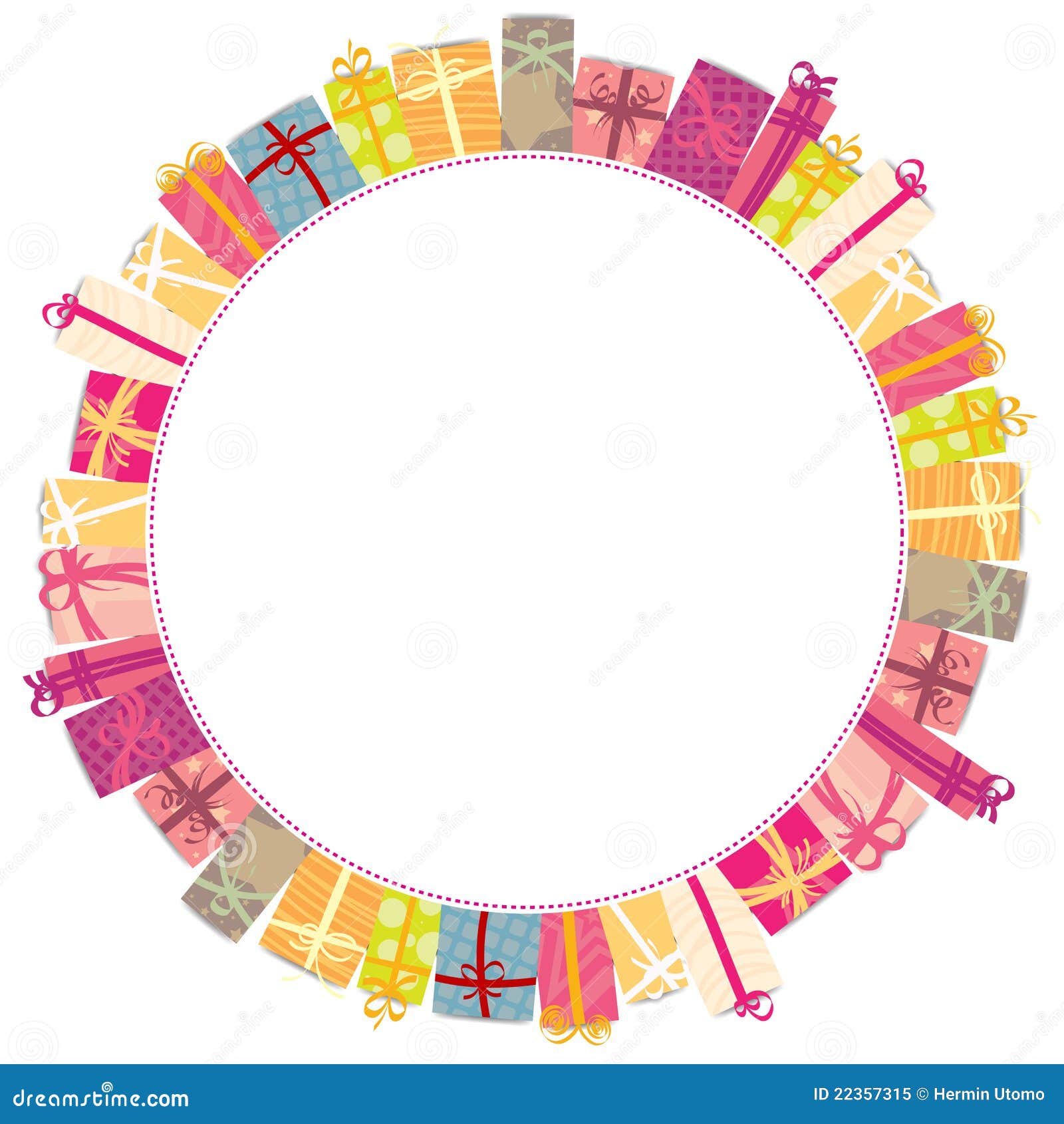 Circle Gift Frame stock vector. Illustration of gift - 22357315