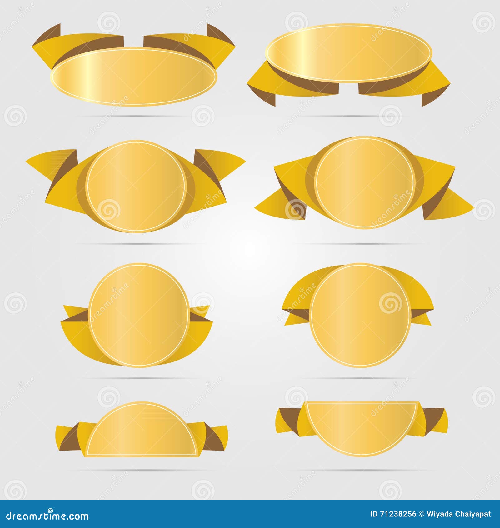 Circle gold banners vector stock vector. Illustration of icon - 71238256