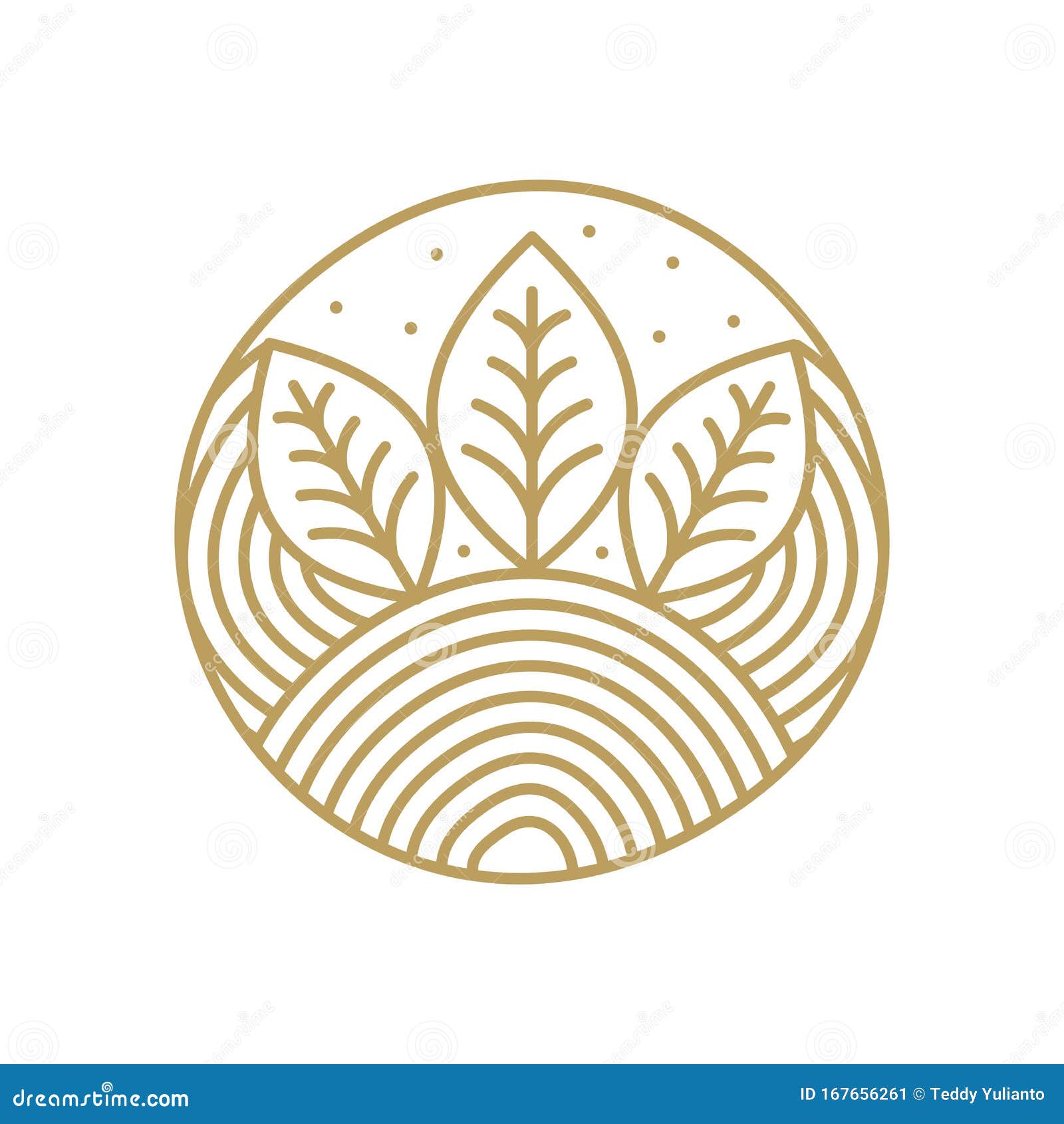 Circle Gold Leaf Emblem Logo Stock Vector - Illustration of graphic ...