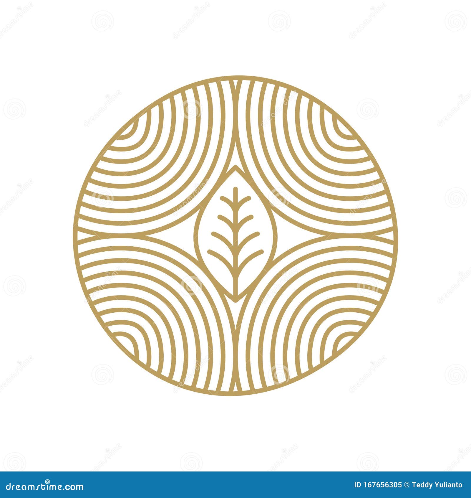 Circle gold Leaf emblem stock vector. Illustration of interior - 167656305