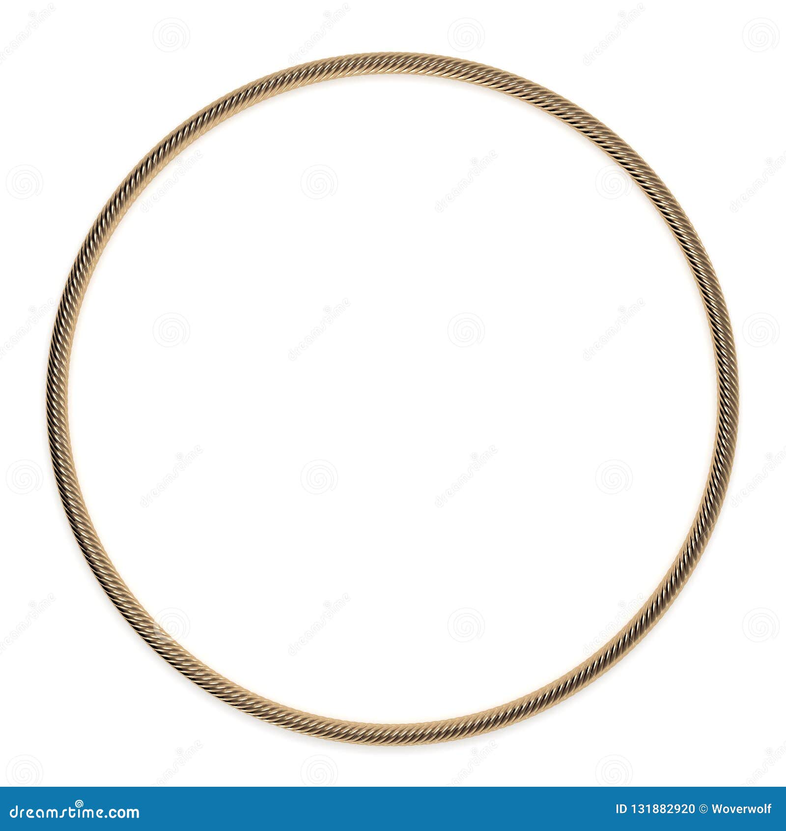 Circle Gold Rope 3d Rendering Stock Illustration - Illustration of ...