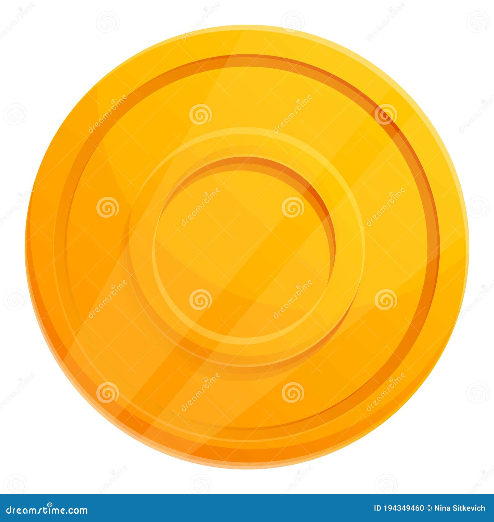 Circle Gold Token Icon, Cartoon Style Stock Vector - Illustration of ...