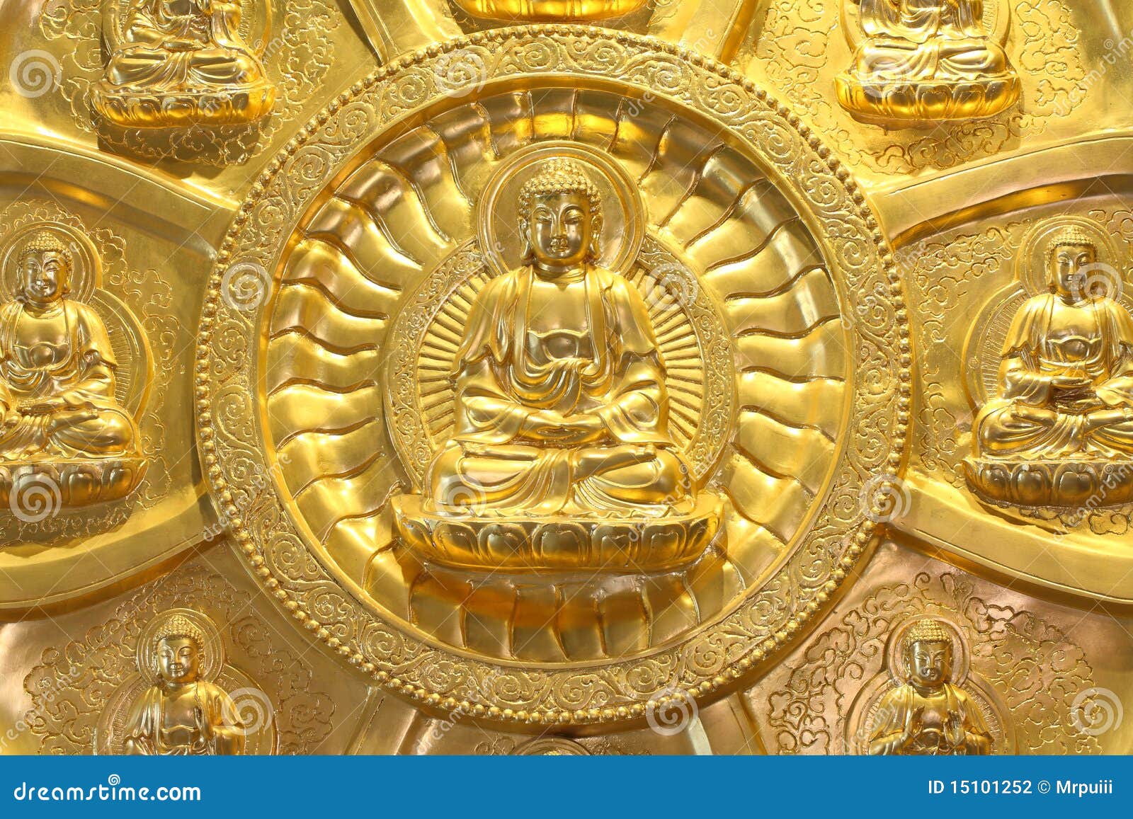 The Circle of Golden Buddha Stock Photo - Image of buddha, circle: 15101252