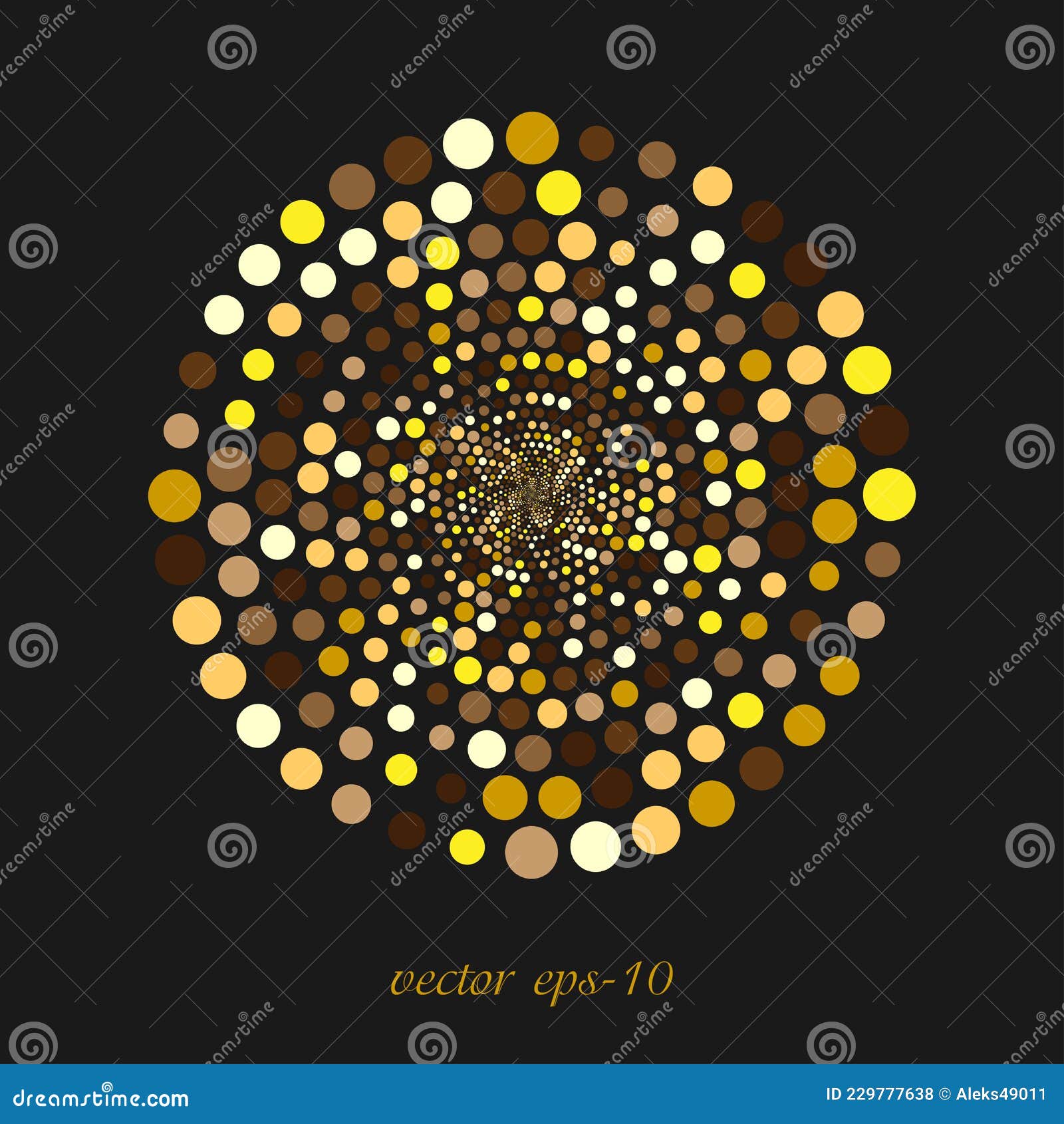 Circle of Golden Dots .Abstract Gold Pattern.Template for Design and ...