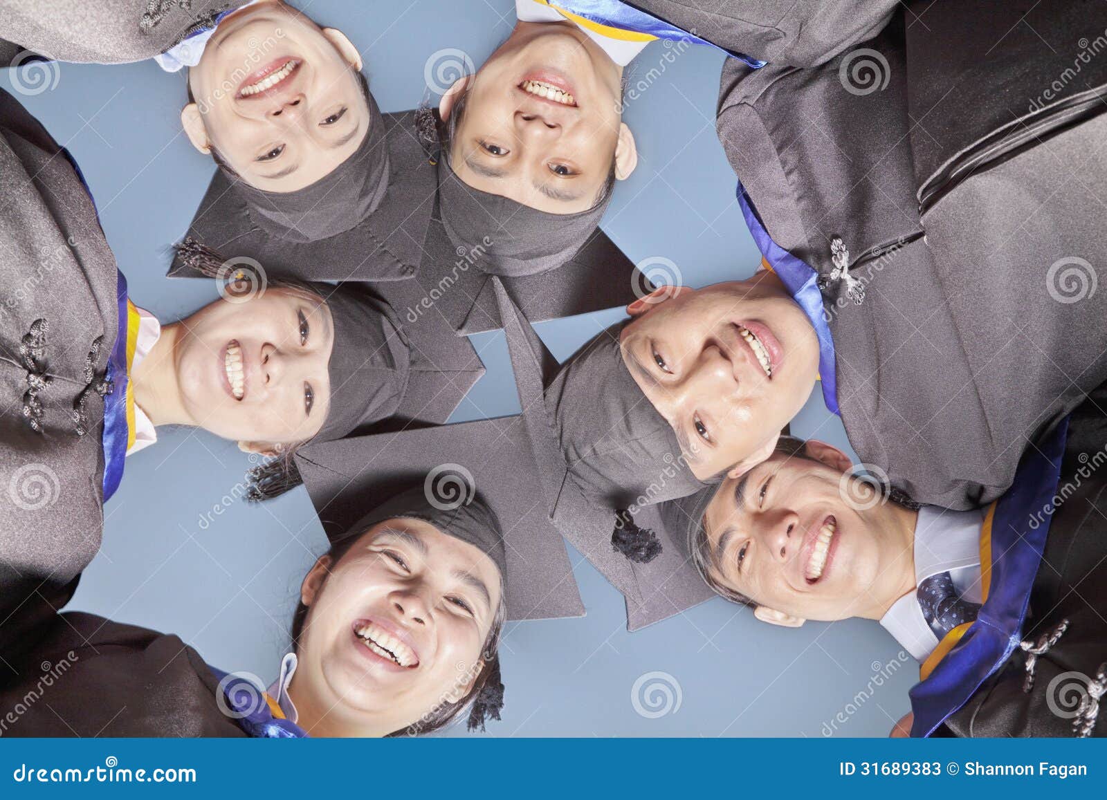 Circle of Graduate Students, View from Below Stock Image - Image of ...