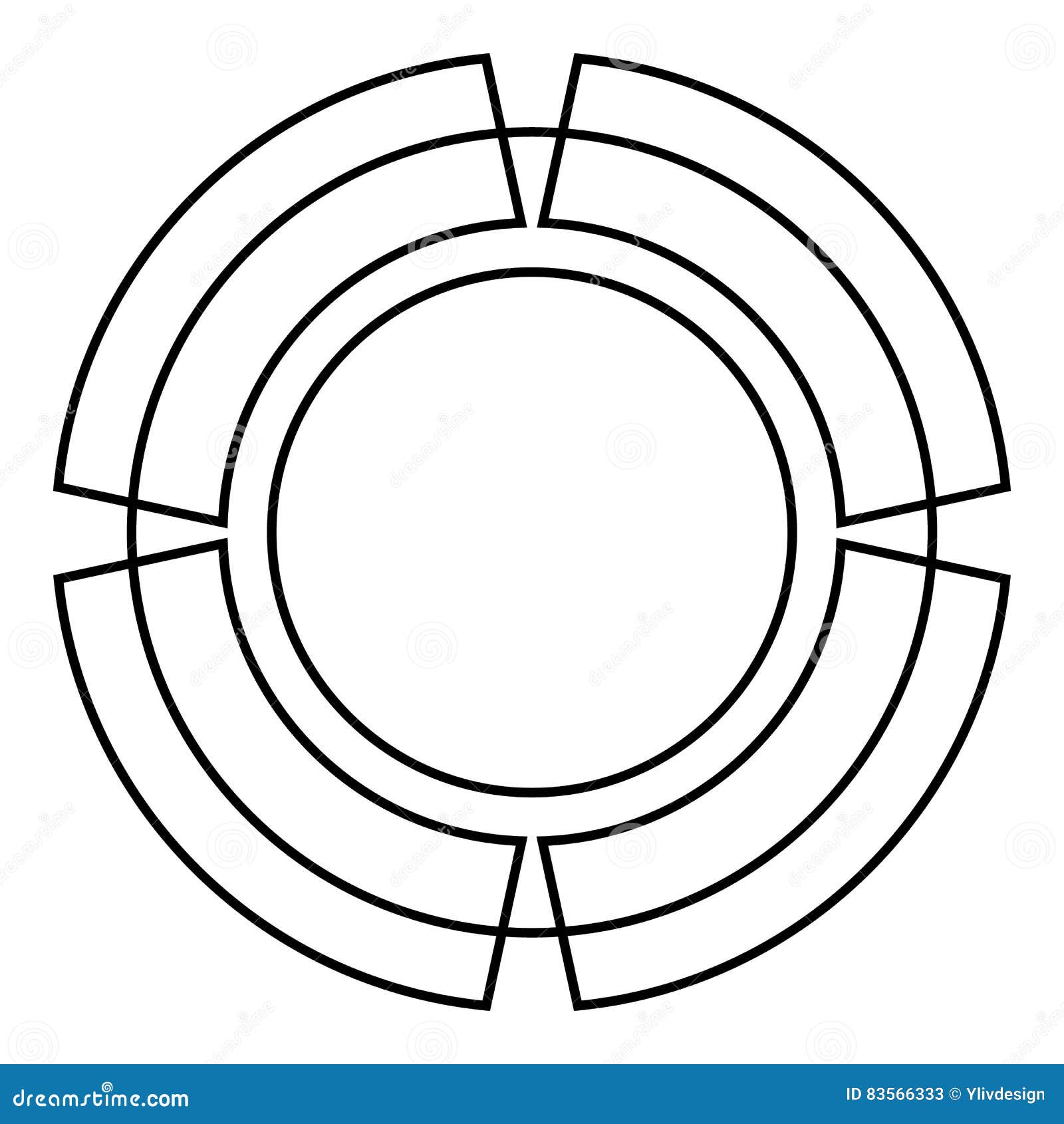 Circle Graph Icon, Outline Style Stock Vector - Illustration of ...
