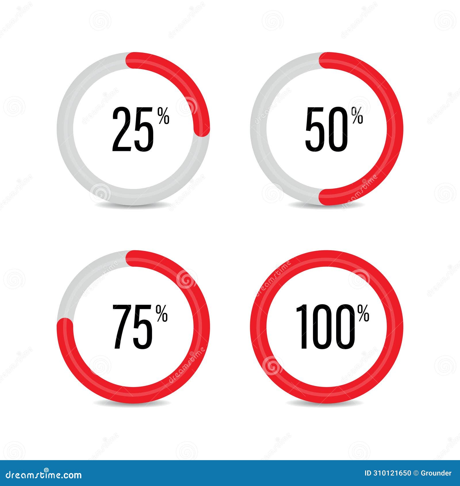 Circle Graph Percent Red Template Stock Vector - Illustration of info ...