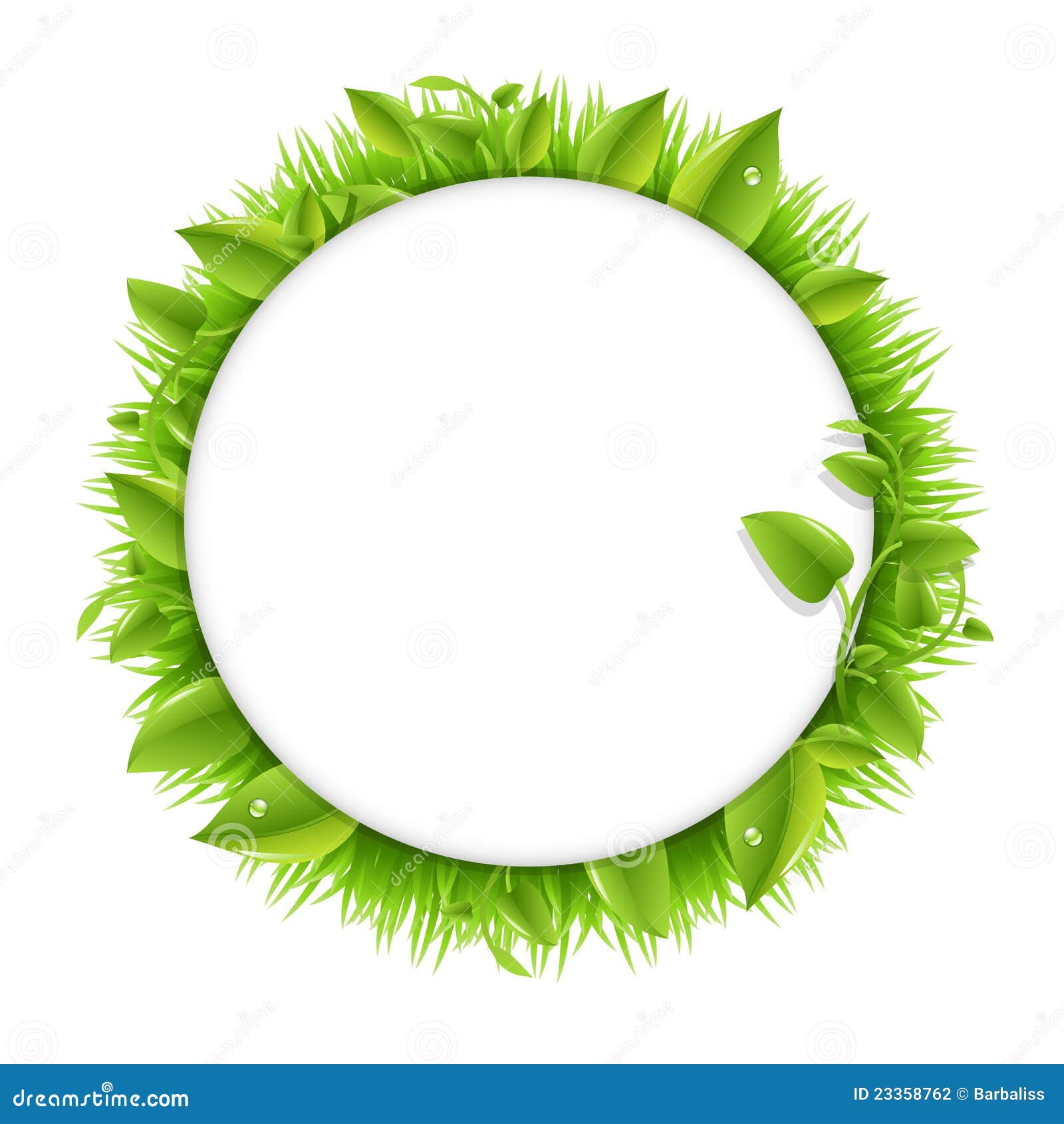 Circle with Grass and Leafs Stock Vector - Illustration of background ...