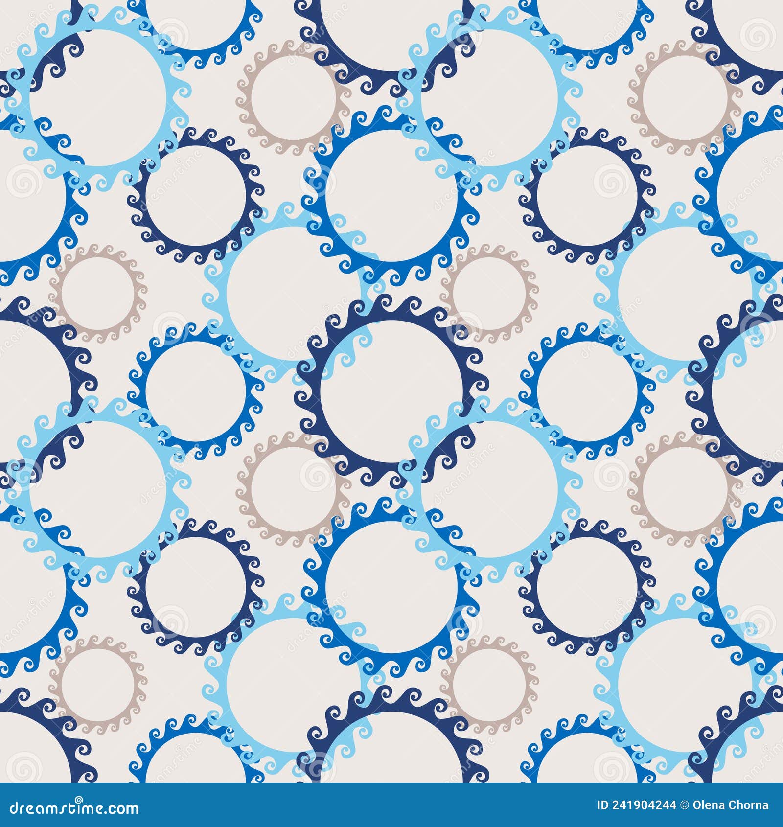 Sea Wave Borders. Seamless Ocean Storm Waves Wavy Surface Blue Water ...