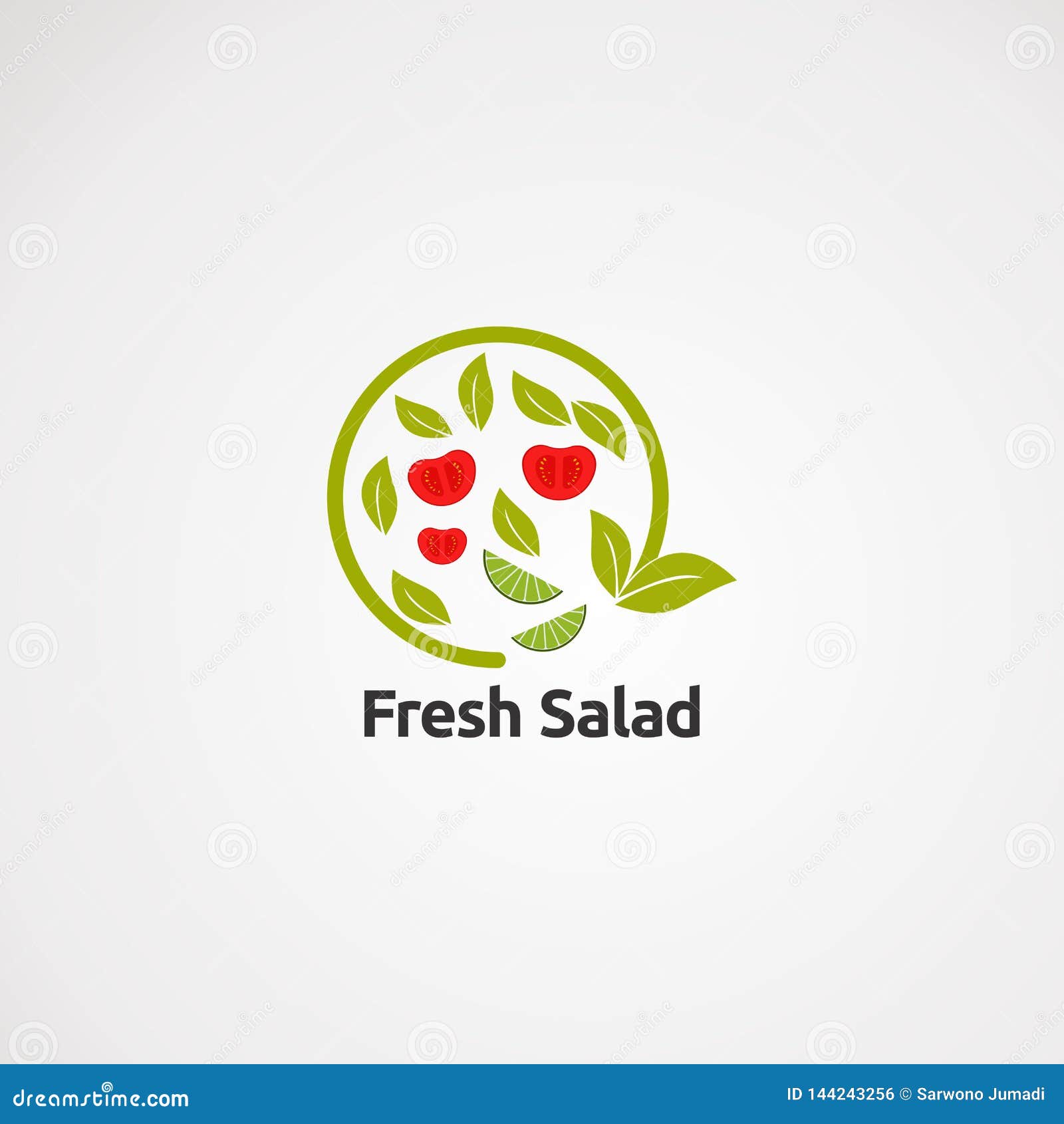 Circle Green Fresh Salad Logo Vector, Icon, Element, and Template for ...