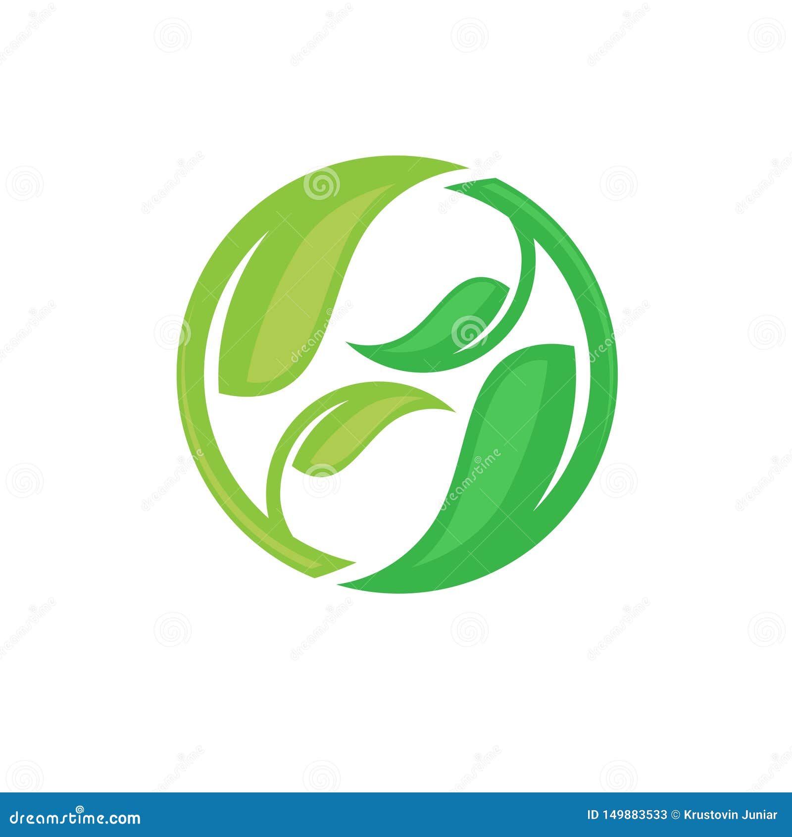Circle Green Leaf Ecology Nature Vector Logo Stock Vector ...