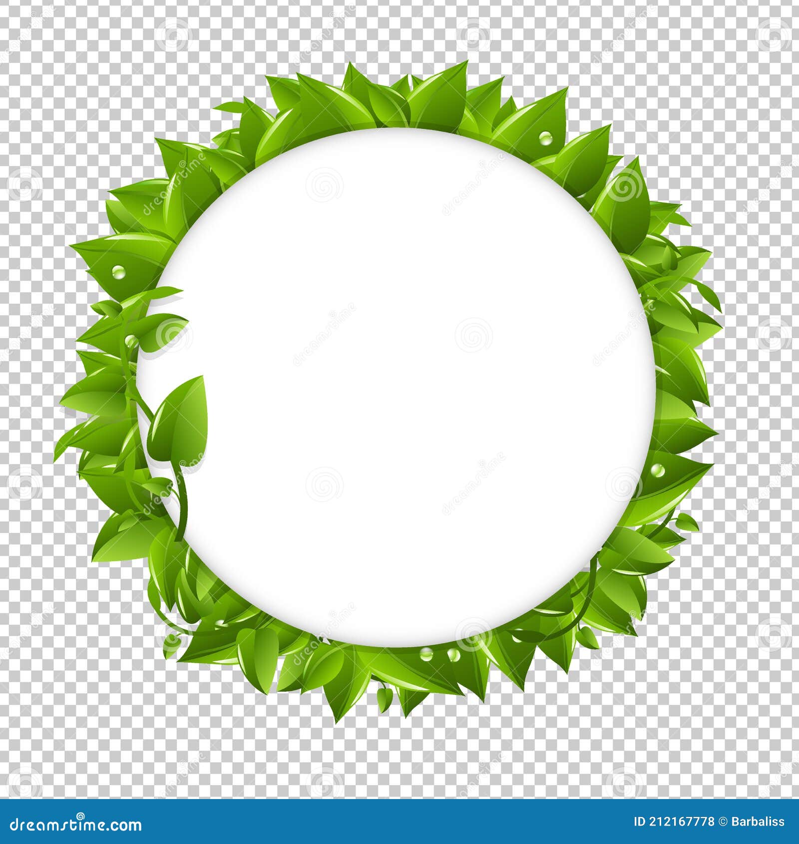 Circle with Green Leafs stock vector. Illustration of objects - 212167778