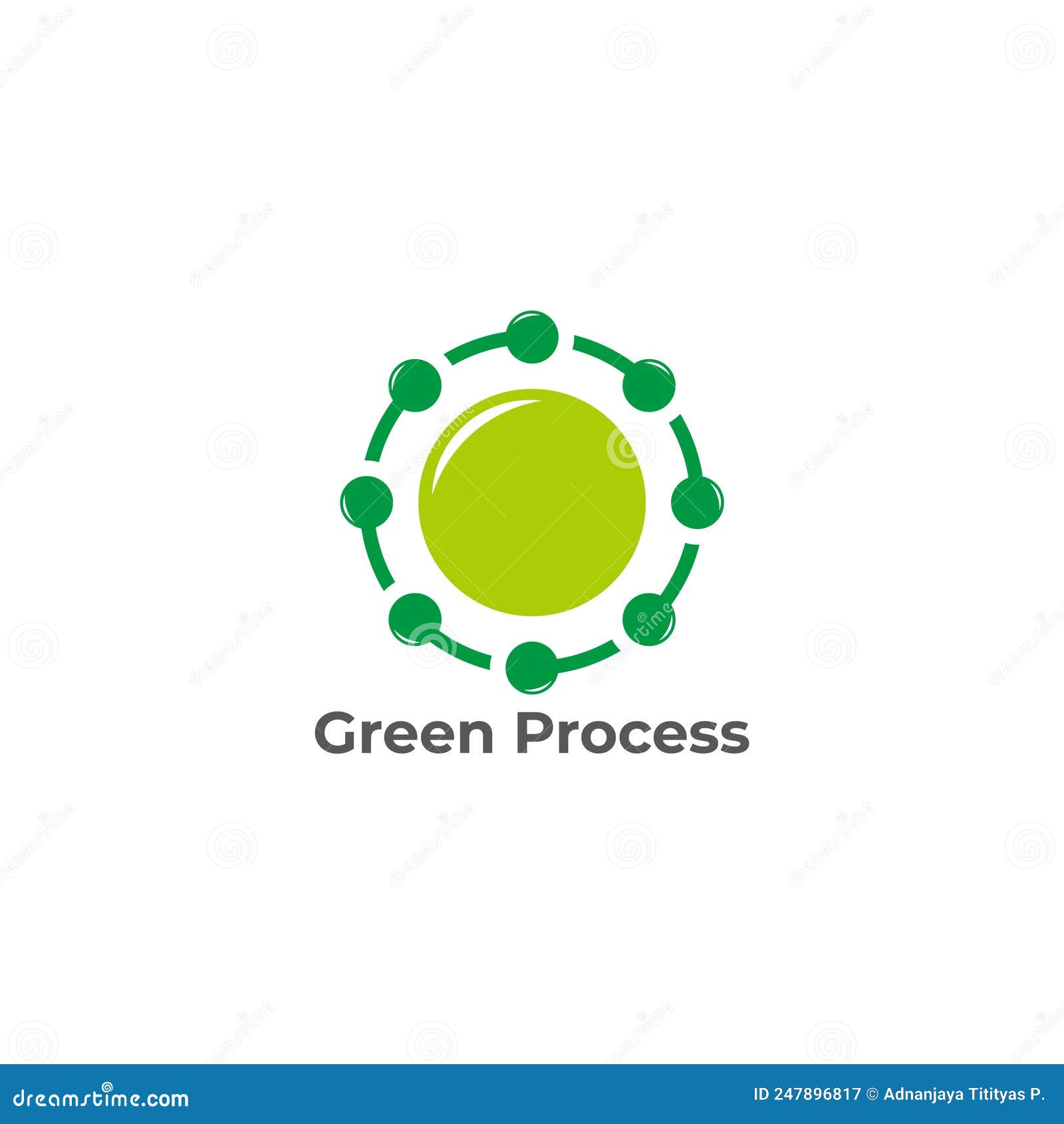 Circle Green Process Arrows Natural Design Logo Vector Stock ...