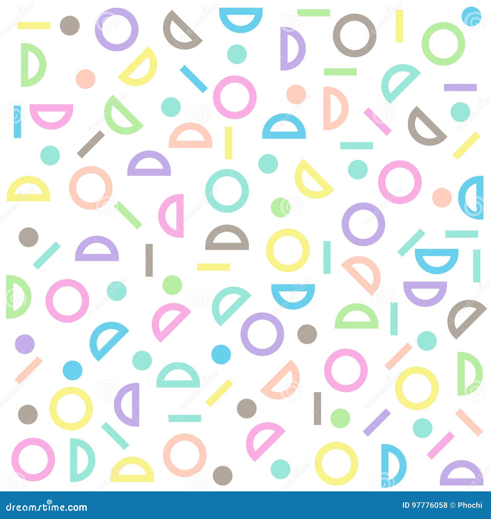 Circle, Half-circle Line Pattern Colorful Pastel Stock Vector ...